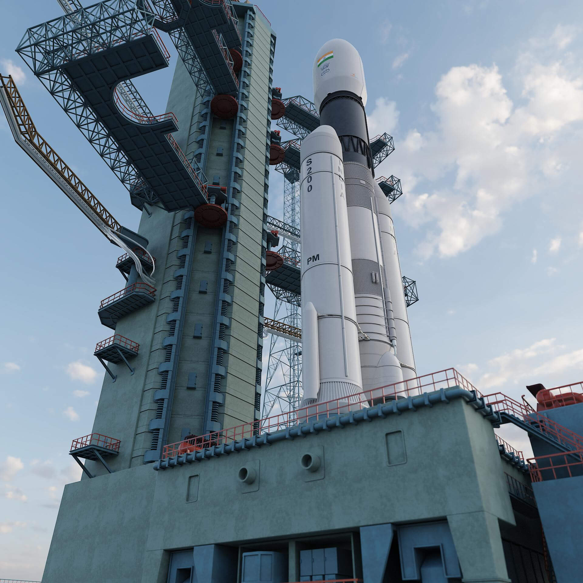 GSLV Rocket - 3D Model by shontoloyo