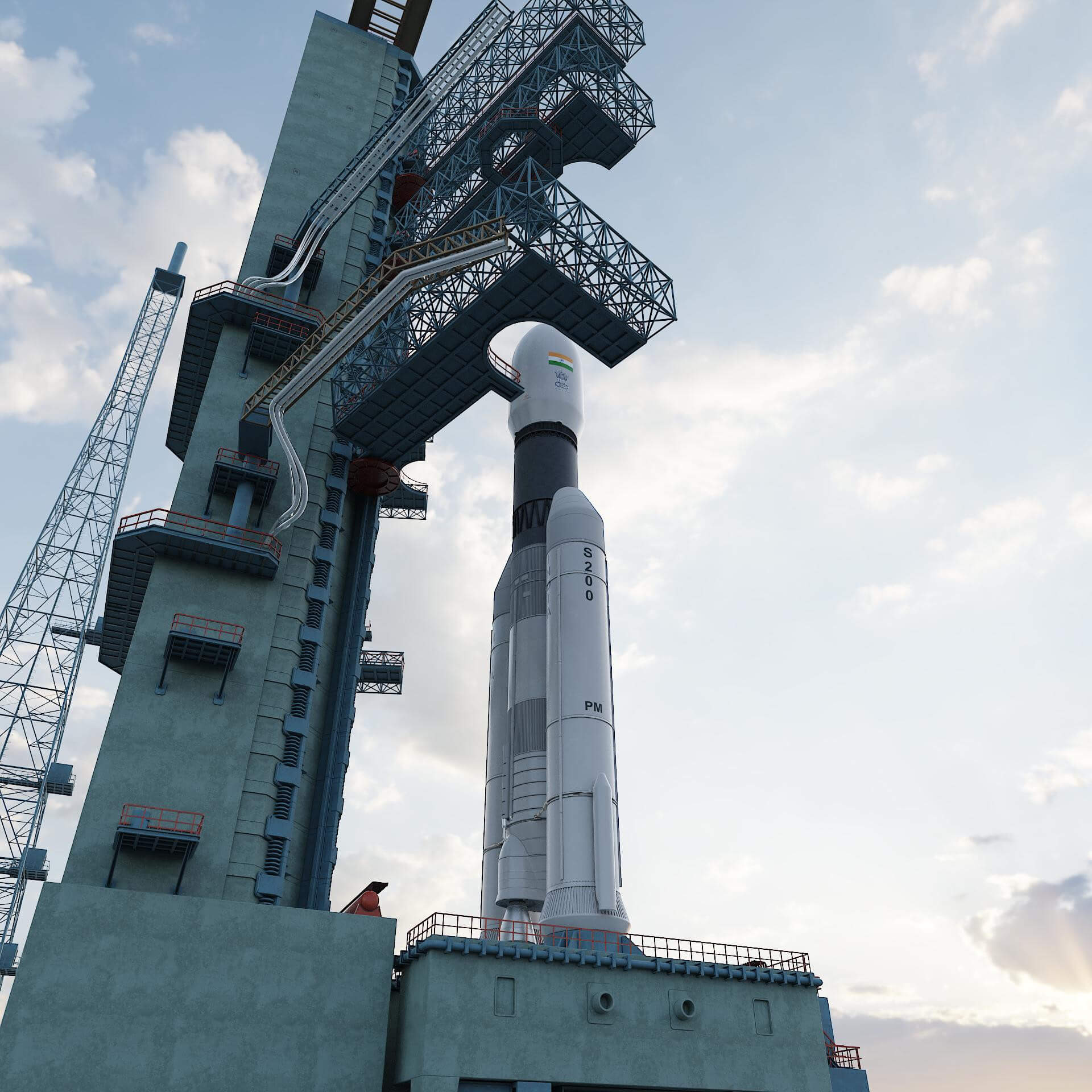 GSLV Rocket - 3D Model by shontoloyo