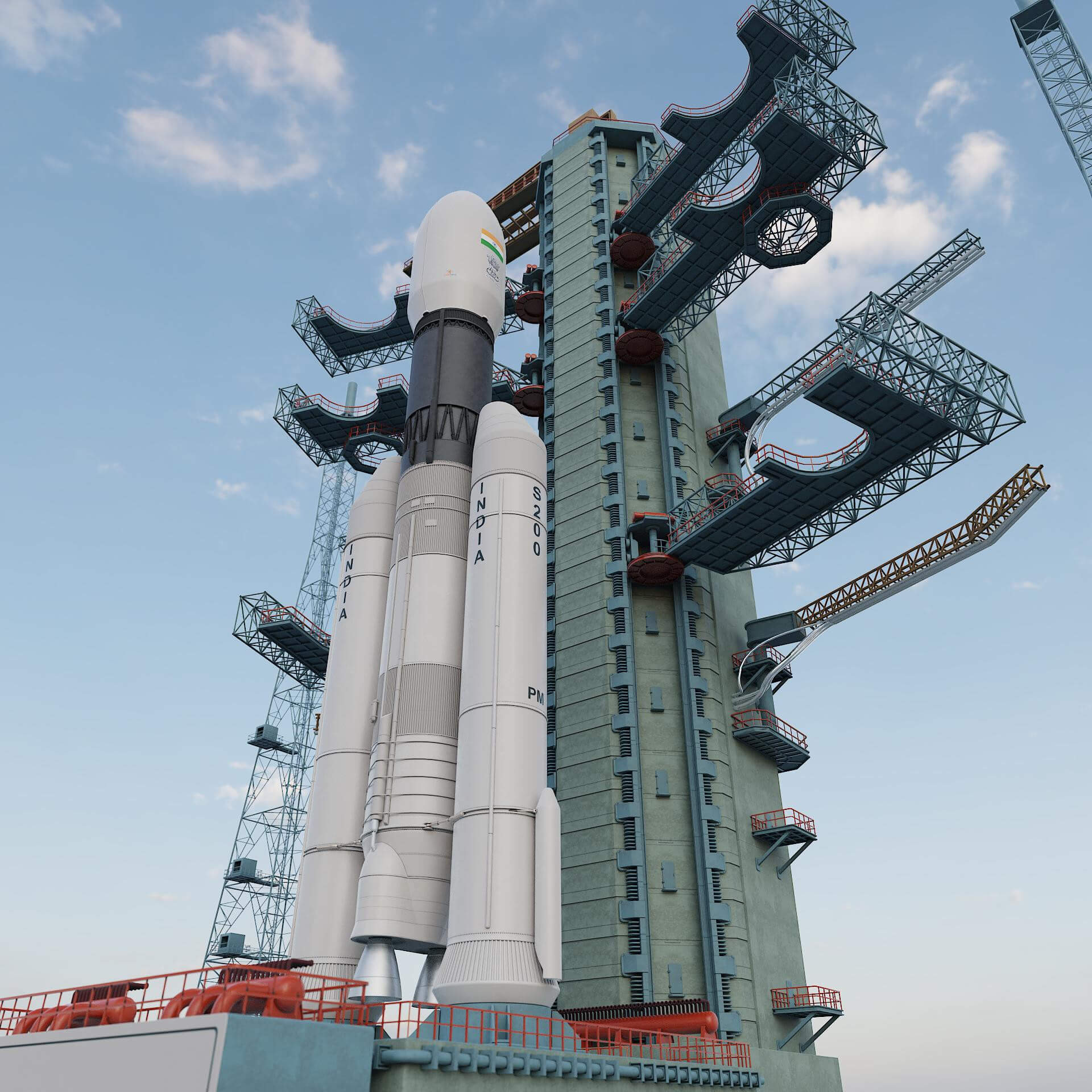 GSLV Rocket - 3D Model by shontoloyo