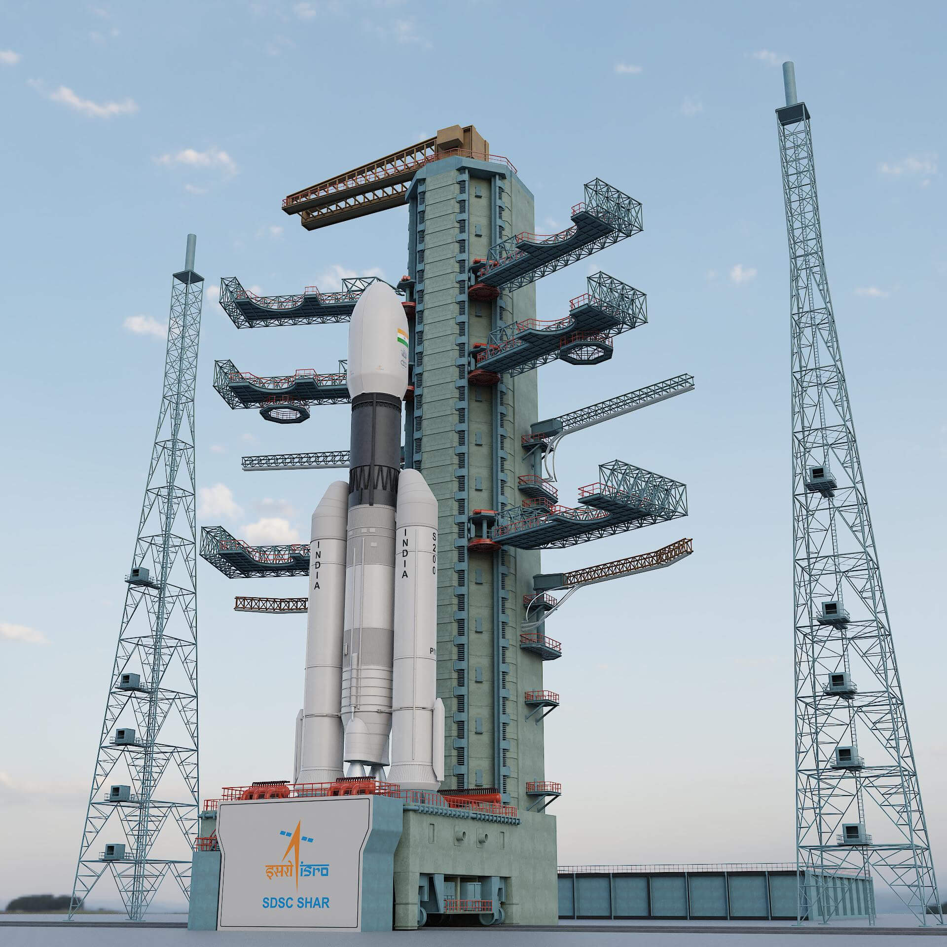 GSLV Rocket - 3D Model by shontoloyo