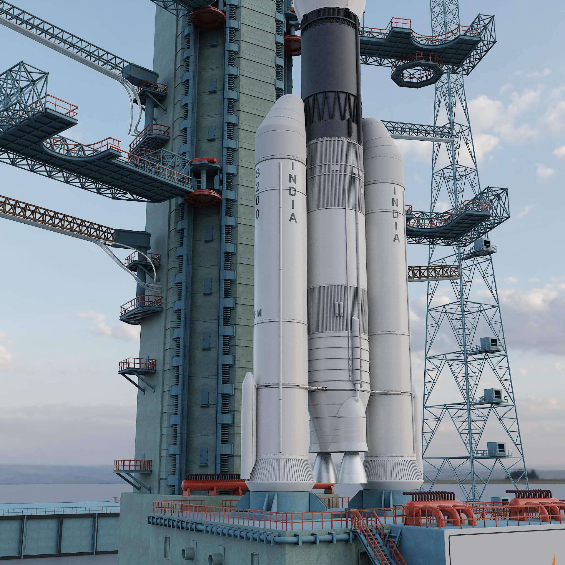 GSLV Rocket - 3D Model by shontoloyo