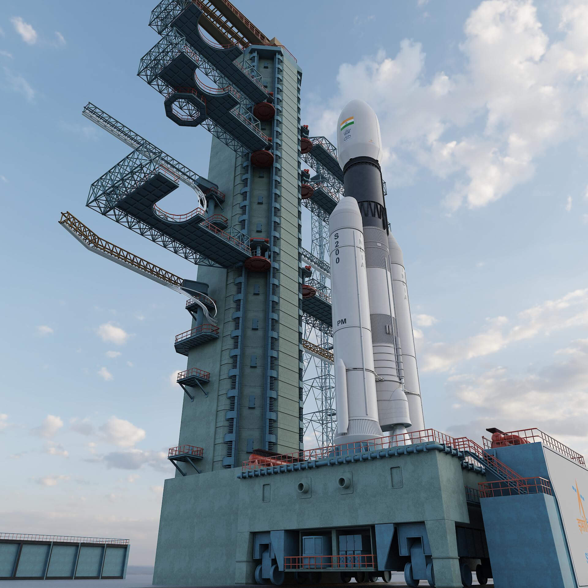 GSLV Rocket - 3D Model by shontoloyo