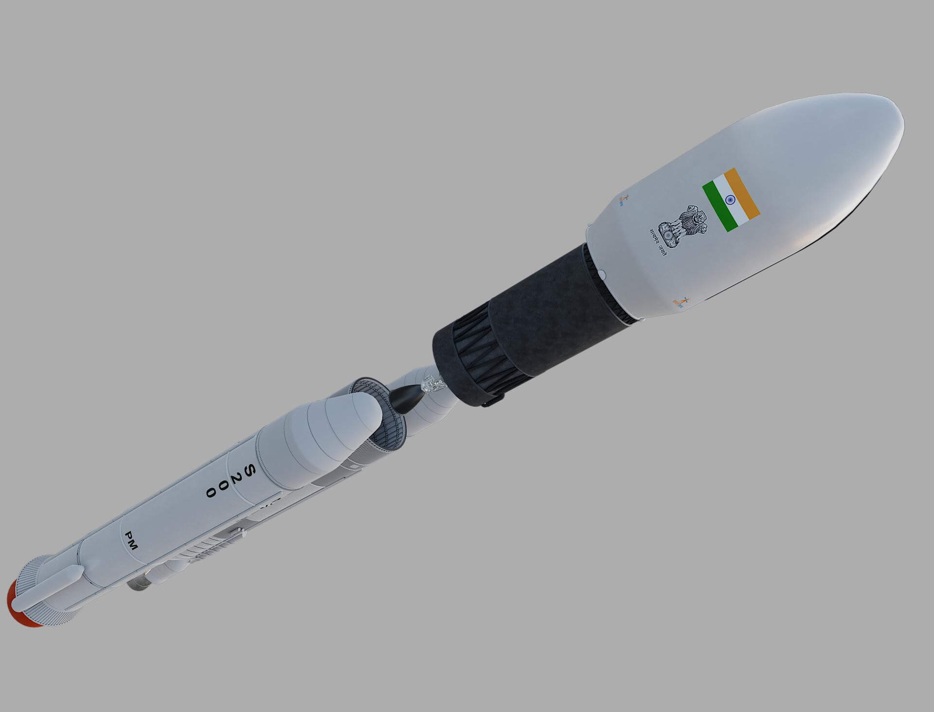 GSLV Rocket - 3D Model by shontoloyo
