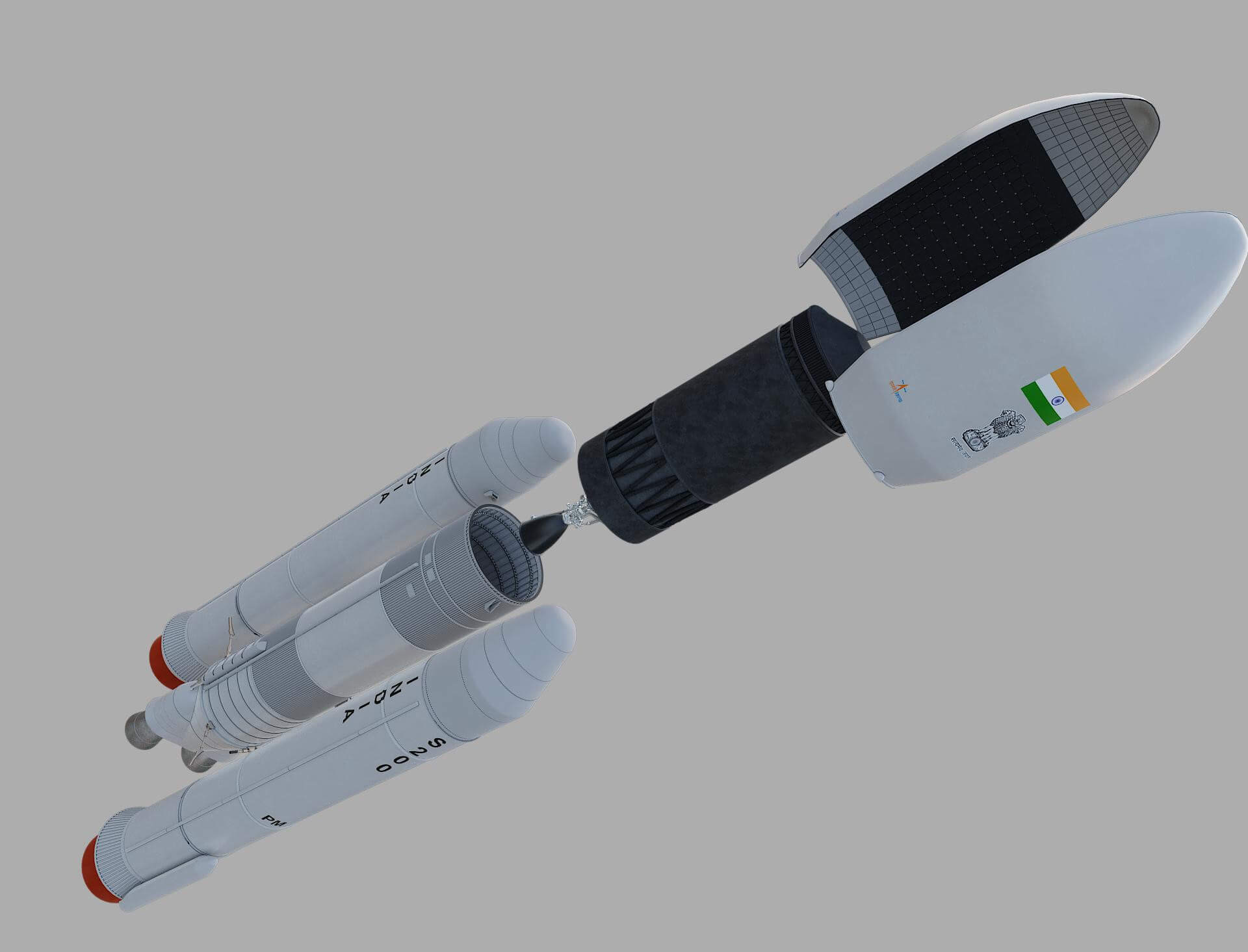 GSLV Rocket - 3D Model by shontoloyo