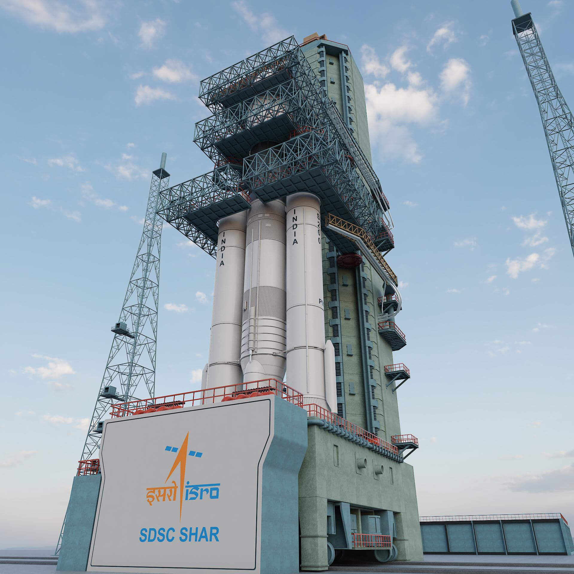 GSLV Rocket - 3D Model by shontoloyo