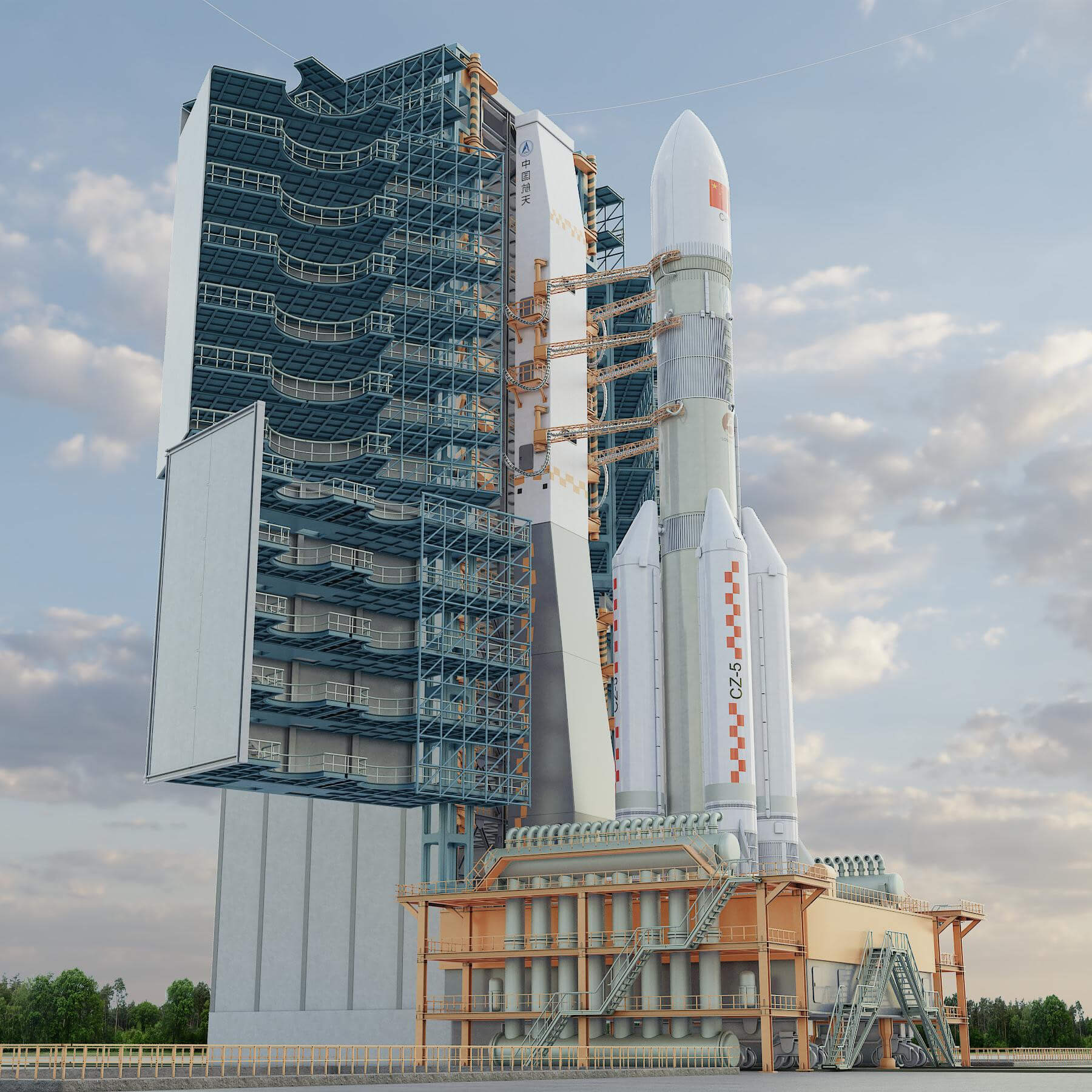 Long March 5 Rocket - 3D Model by shontoloyo