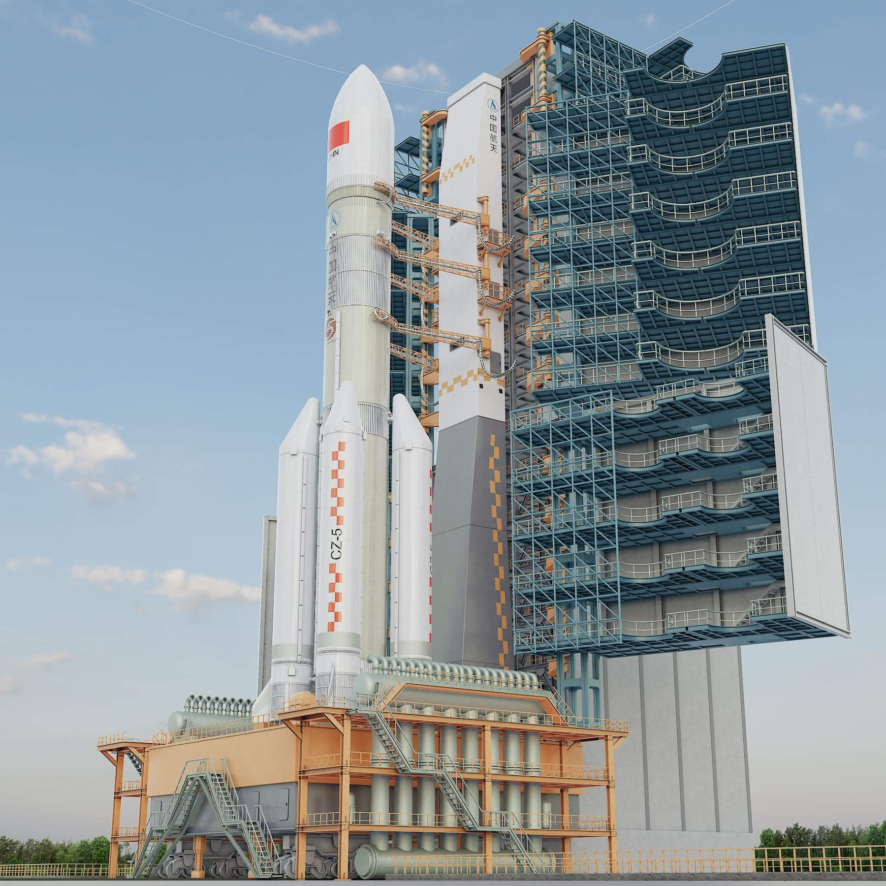 Long March 5 Rocket - 3D Model by shontoloyo