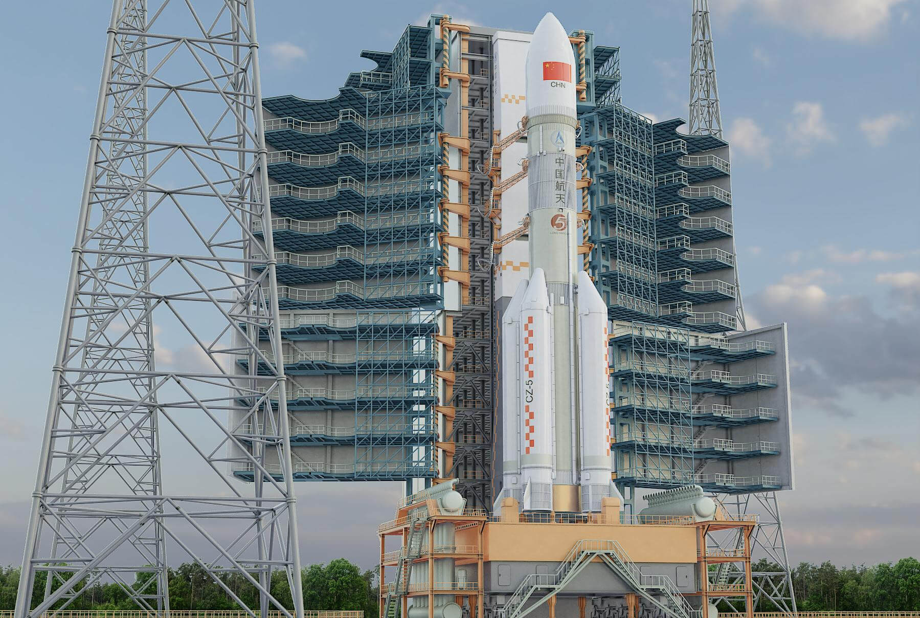 Long March 5 Rocket - 3D Model by shontoloyo