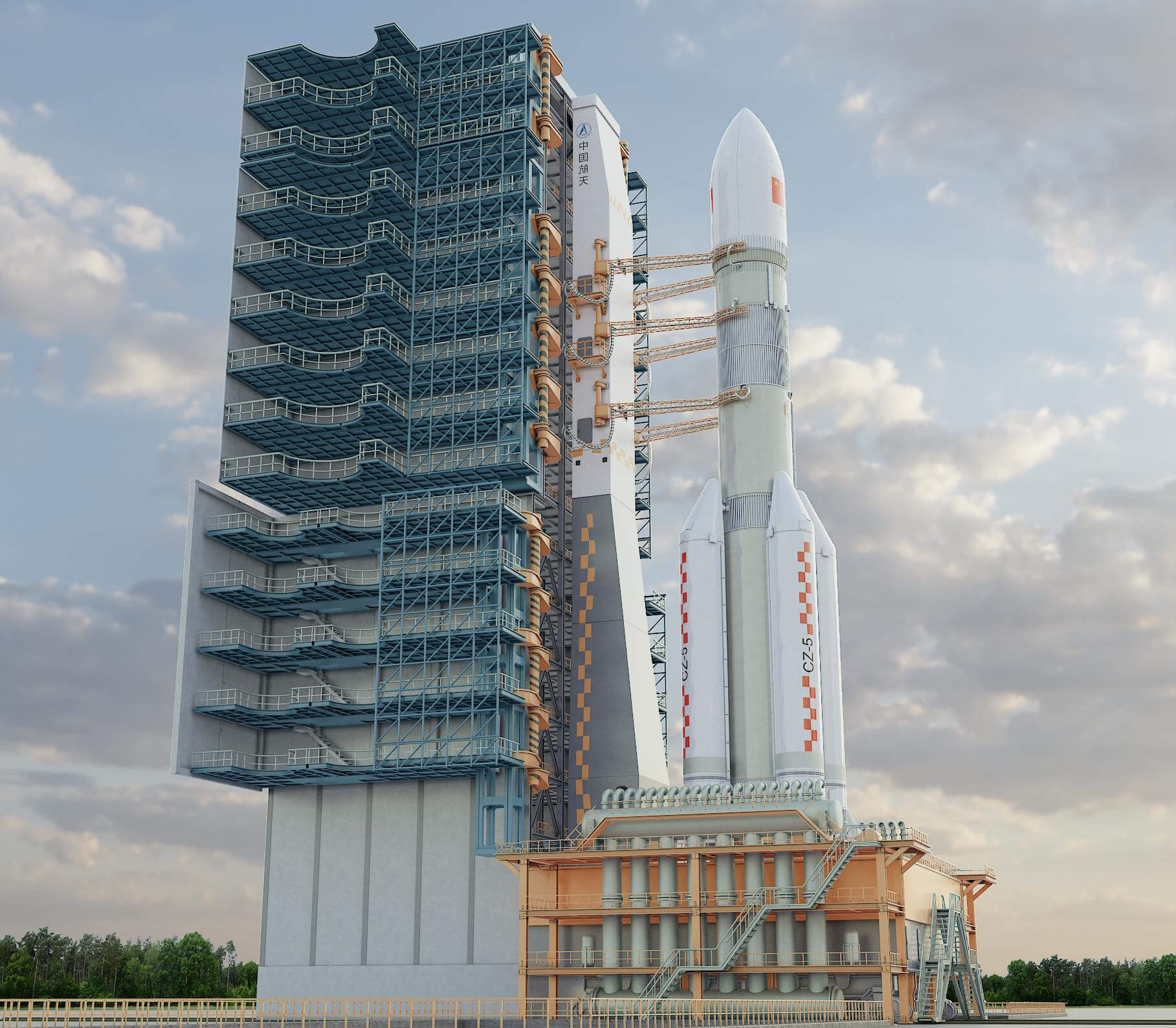 Long March 5 Rocket - 3D Model by shontoloyo