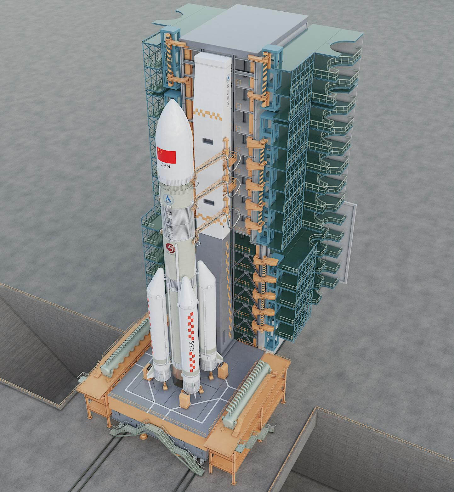 Long March 5 Rocket - 3D Model by shontoloyo