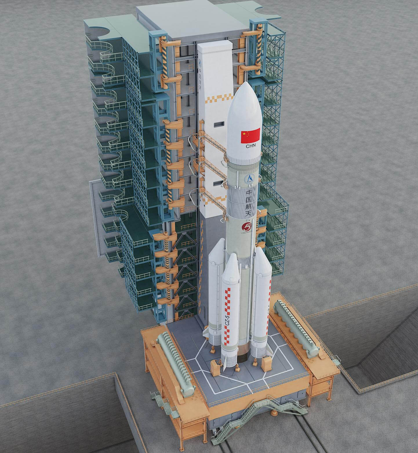 Long March 5 Rocket - 3D Model by shontoloyo