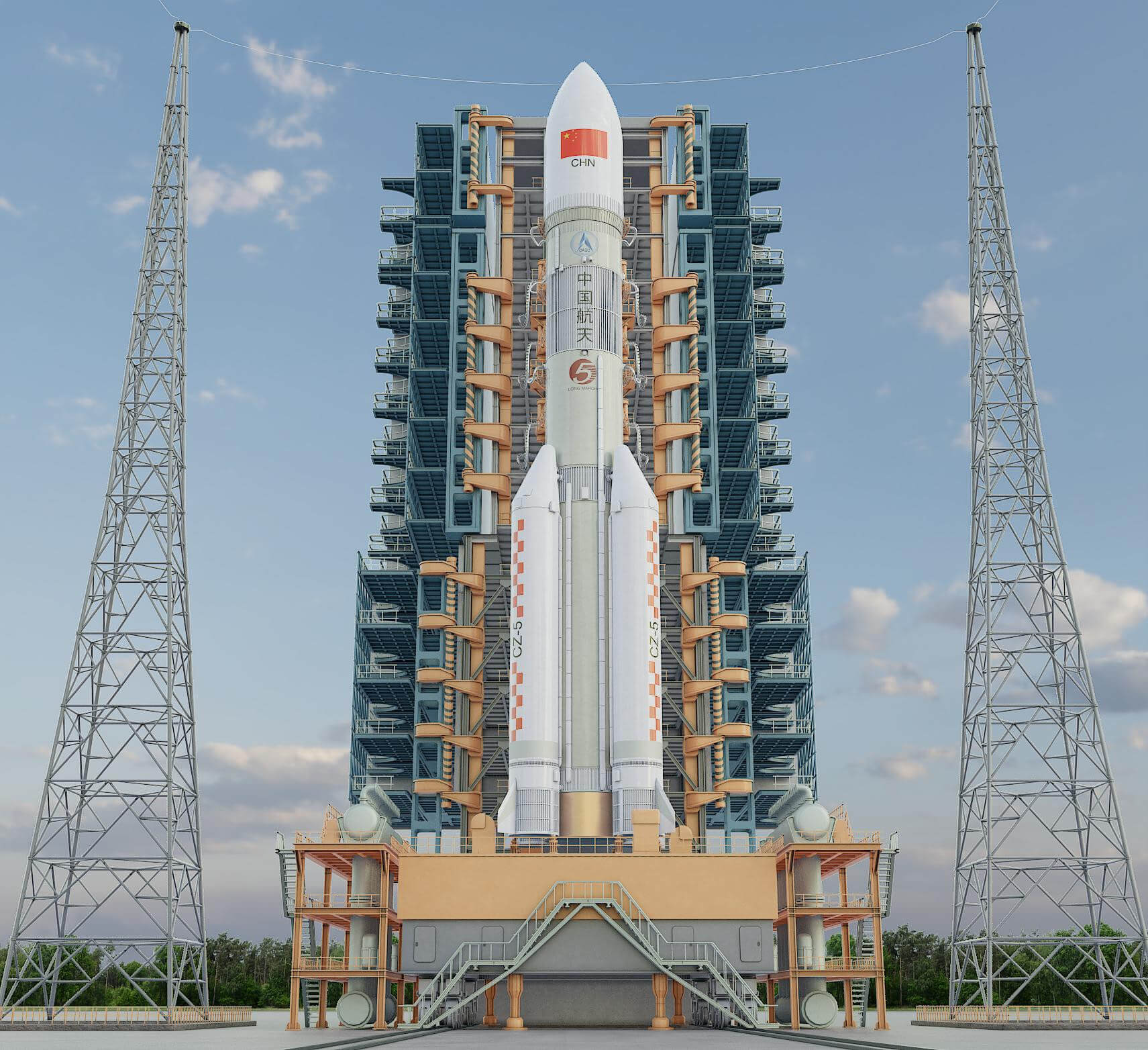 Long March 5 Rocket - 3D Model by shontoloyo