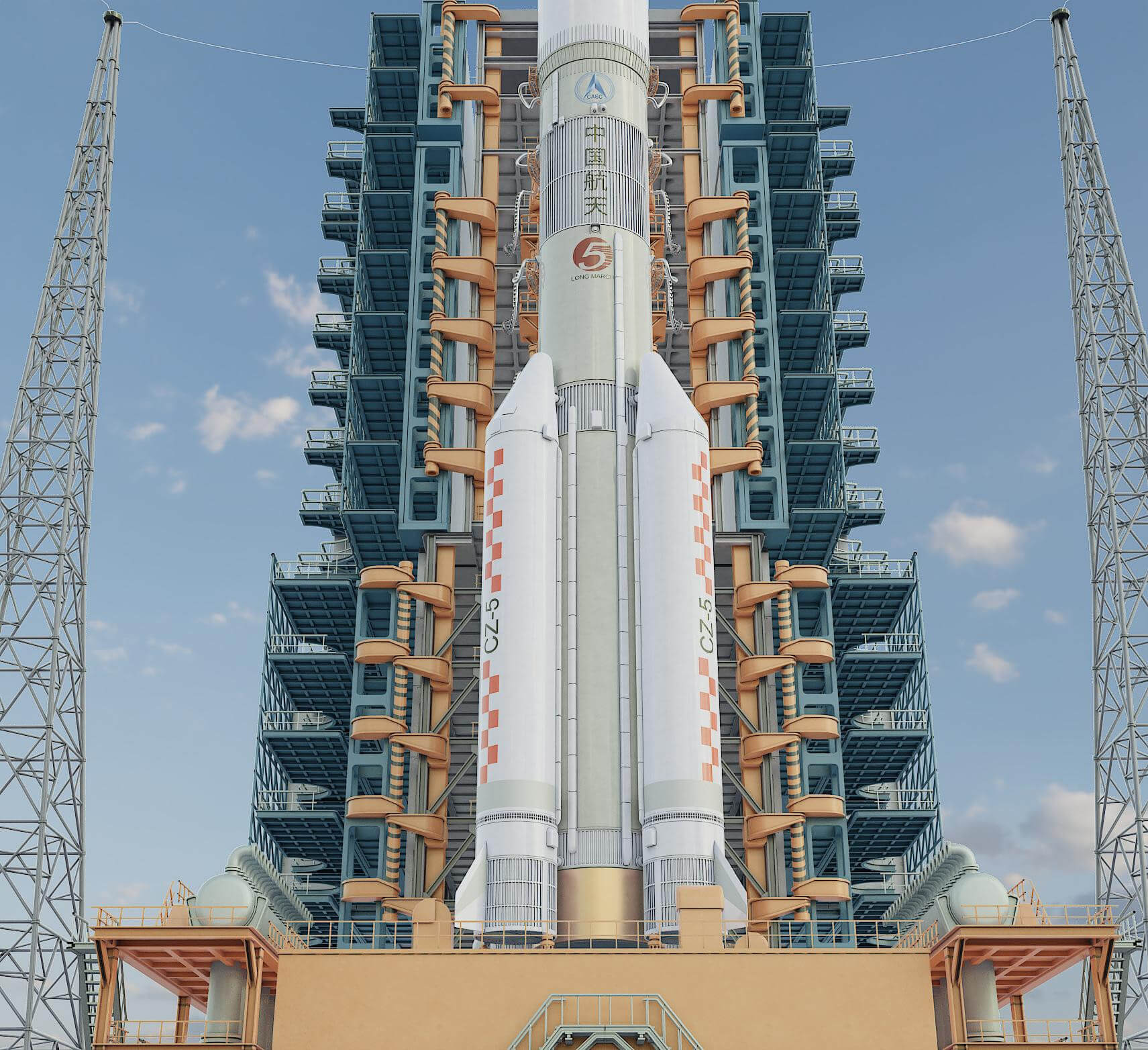 Long March 5 Rocket - 3D Model by shontoloyo