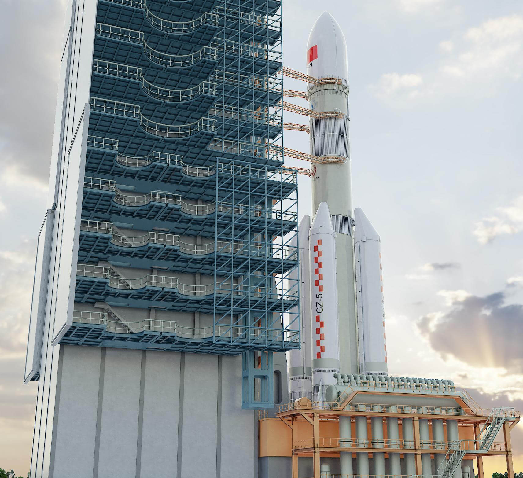Long March 5 Rocket - 3D Model by shontoloyo
