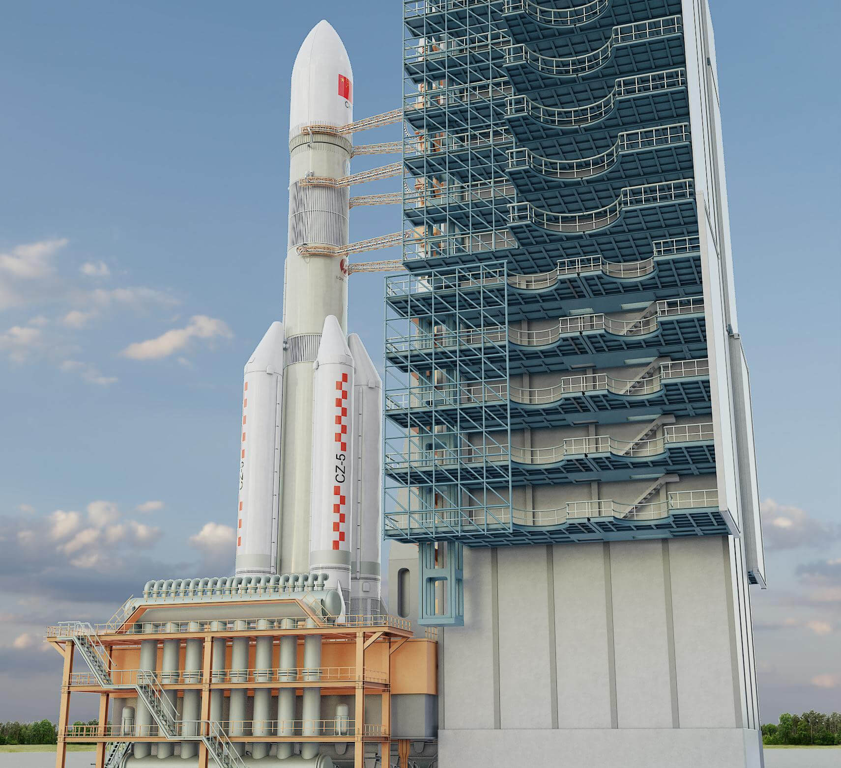 Long March 5 Rocket - 3D Model by shontoloyo