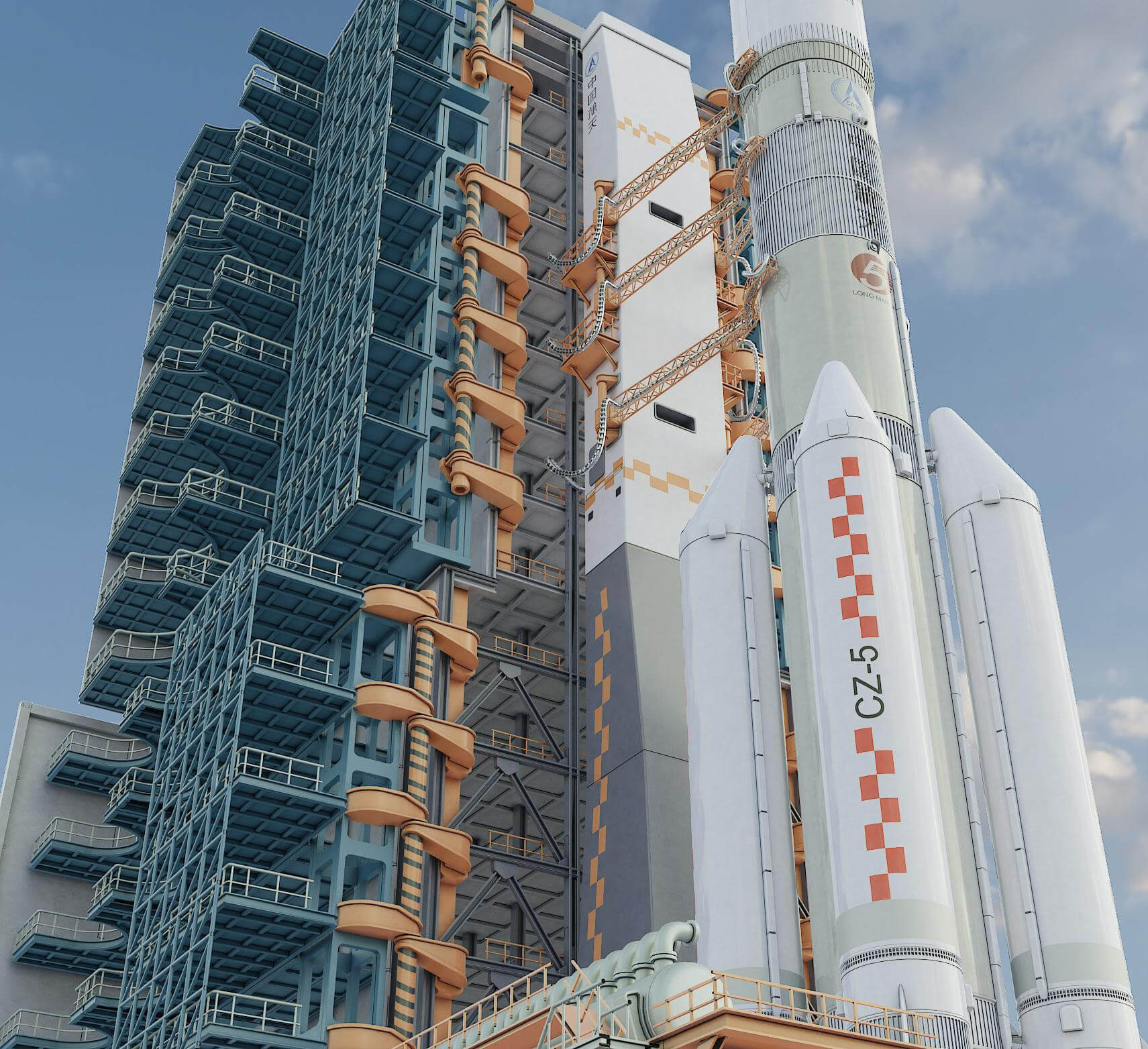 Long March 5 Rocket - 3D Model by shontoloyo