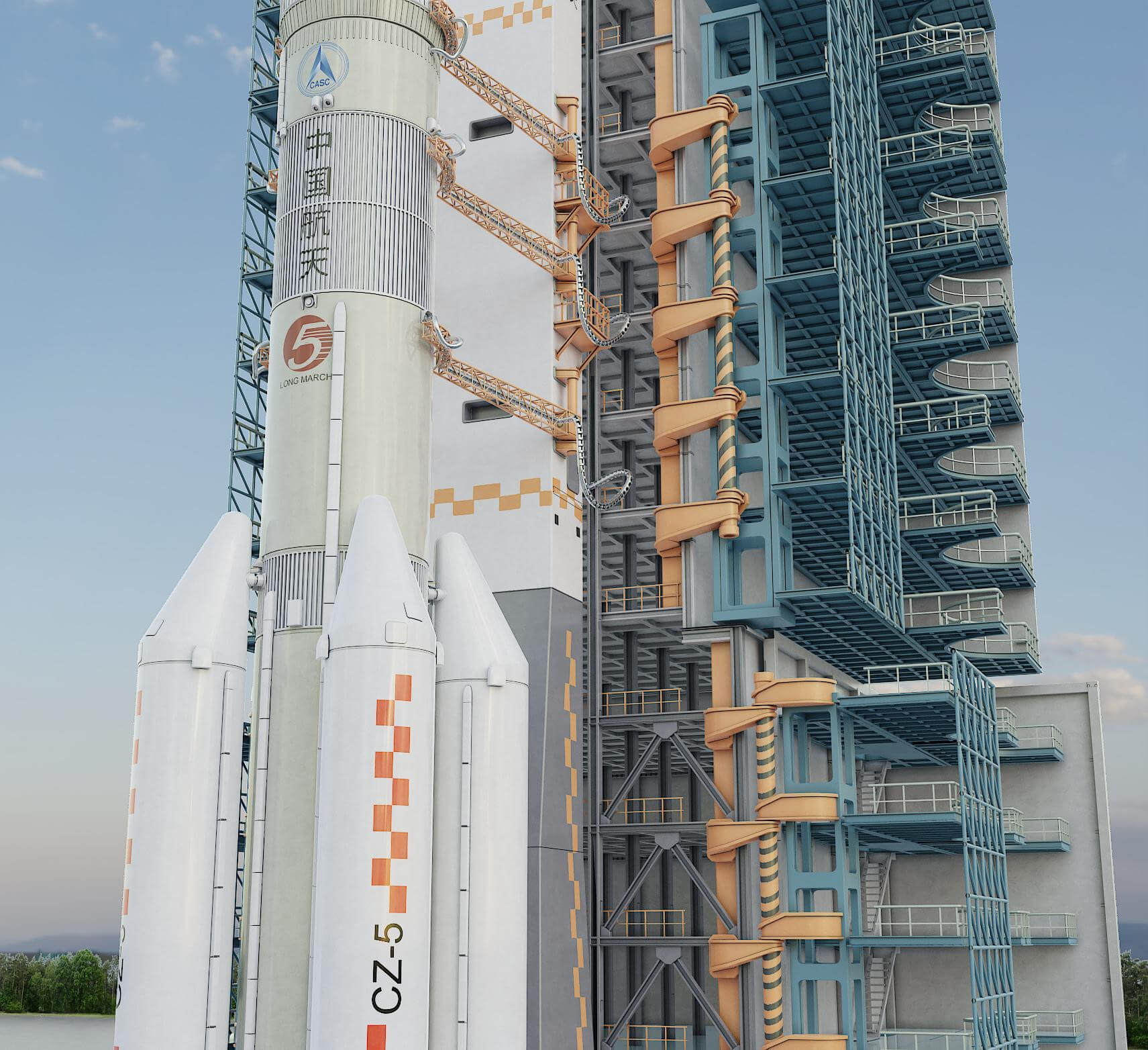 Long March 5 Rocket - 3D Model by shontoloyo