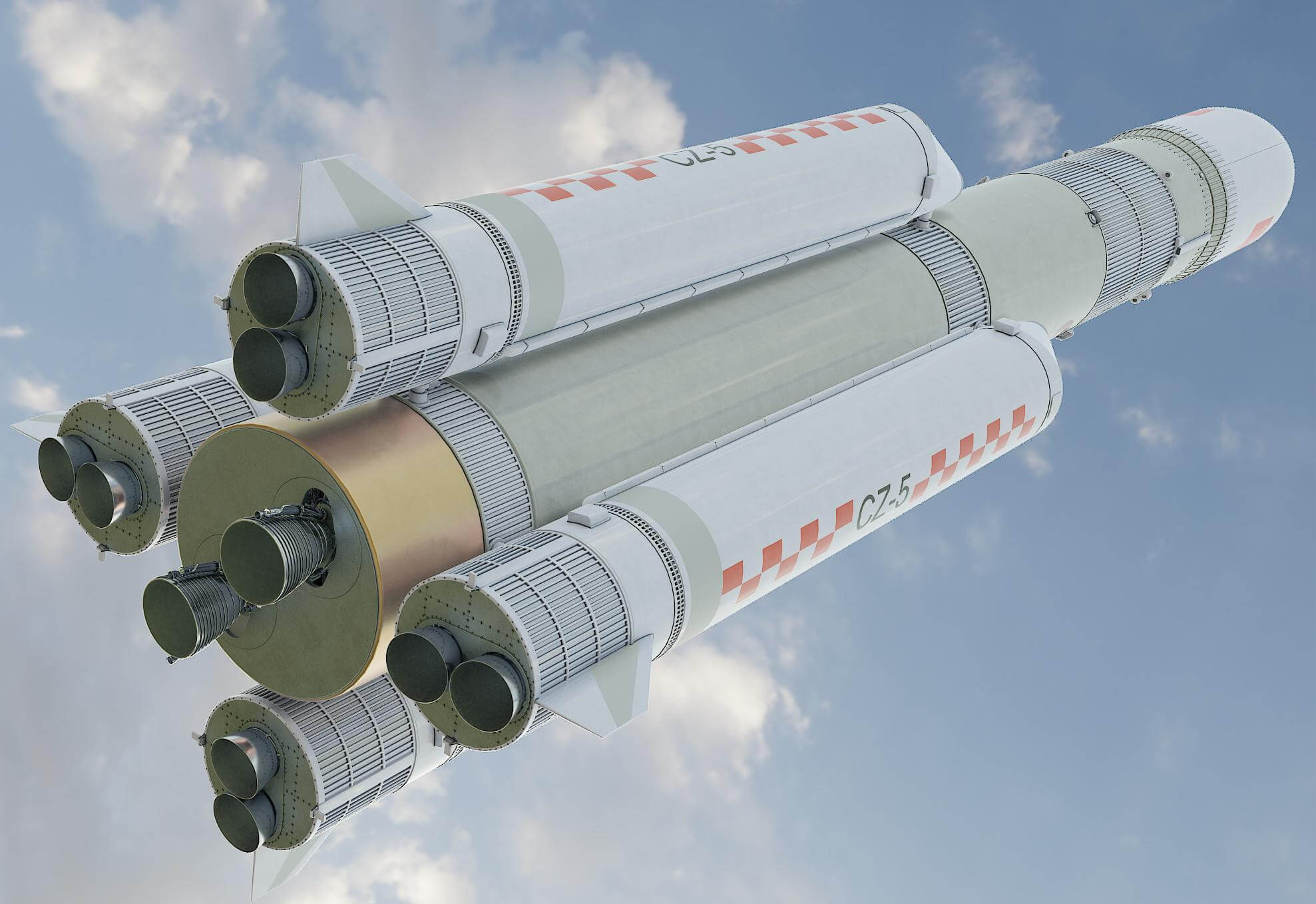 Long March 5 Rocket - 3D Model by shontoloyo