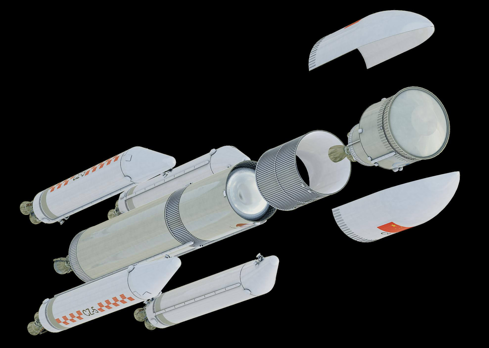 Long March 5 Rocket - 3D Model by shontoloyo