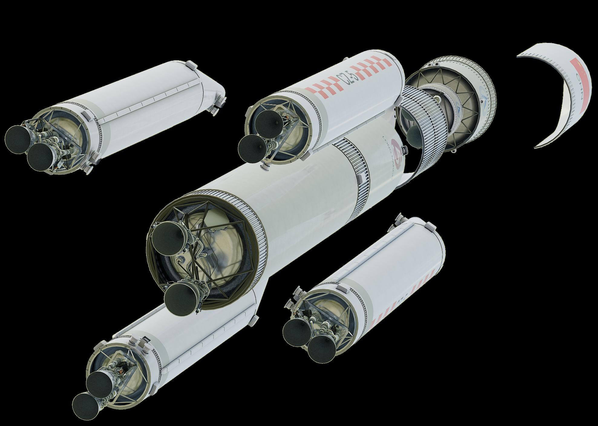 Long March 5 Rocket - 3D Model by shontoloyo