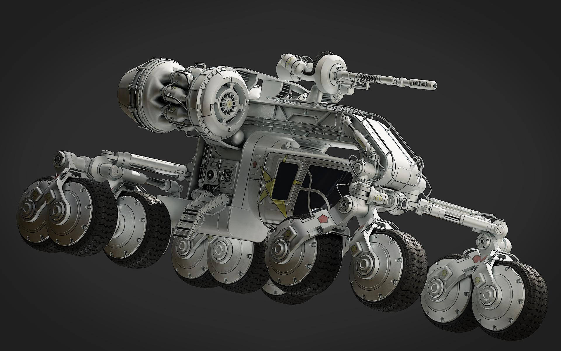 Sci-Fi Rover 3D Model by shontoloyo