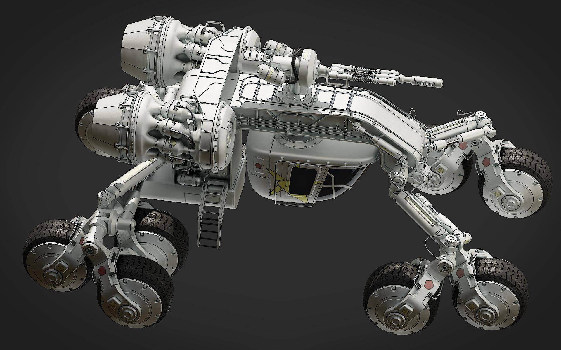 Sci-Fi Rover 3D Model by shontoloyo