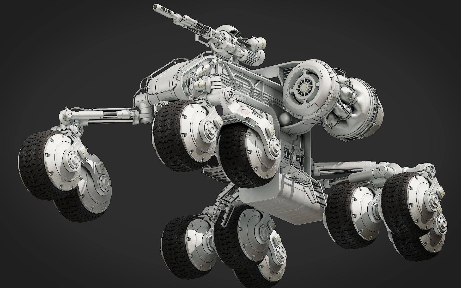 Sci-Fi Rover 3D Model by shontoloyo