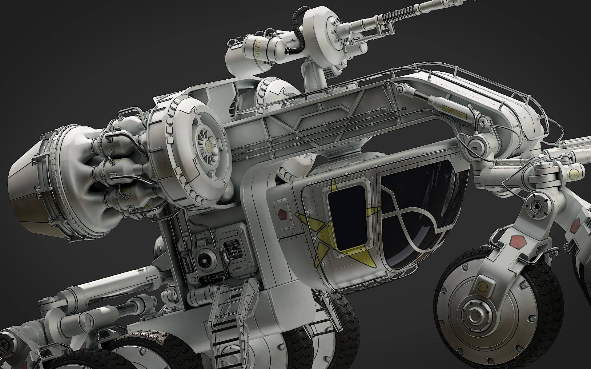 Sci-Fi Rover 3D Model by shontoloyo