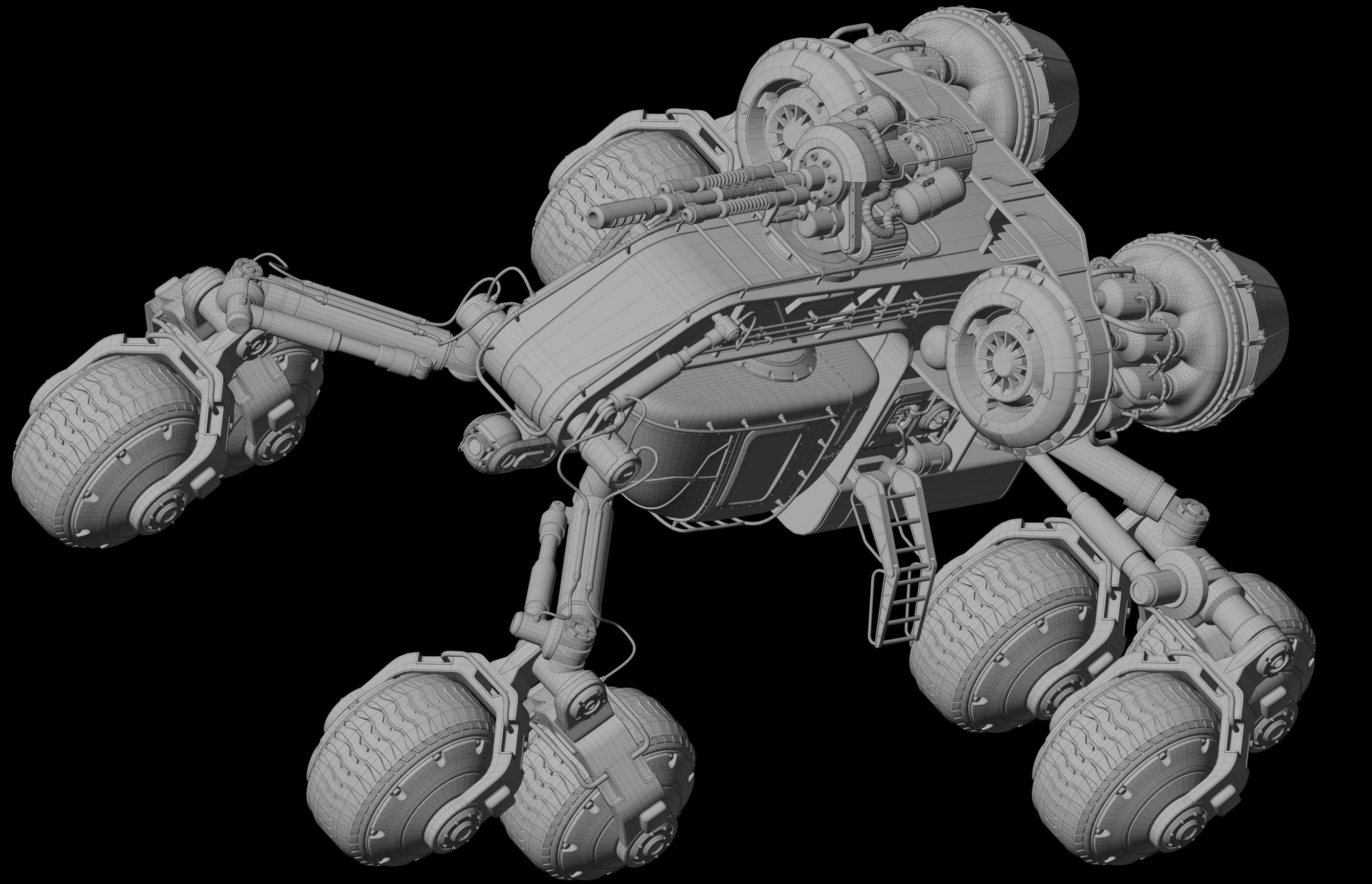 Sci-Fi Rover 3D Model by shontoloyo