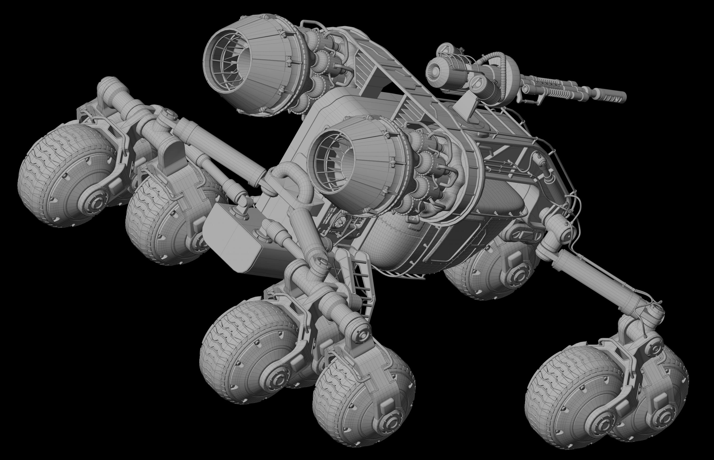 Sci-Fi Rover 3D Model by shontoloyo