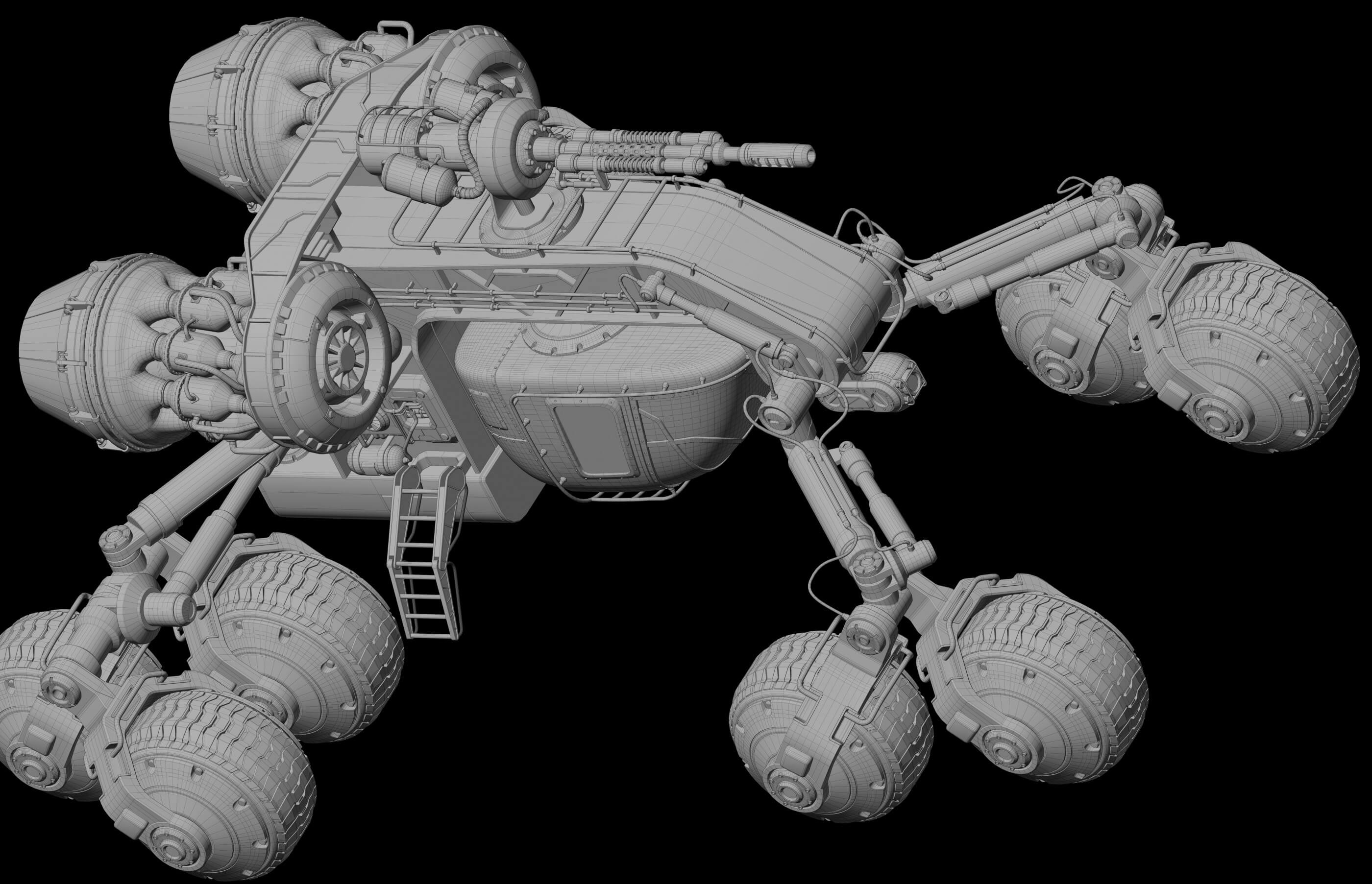 Sci-Fi Rover 3D Model by shontoloyo