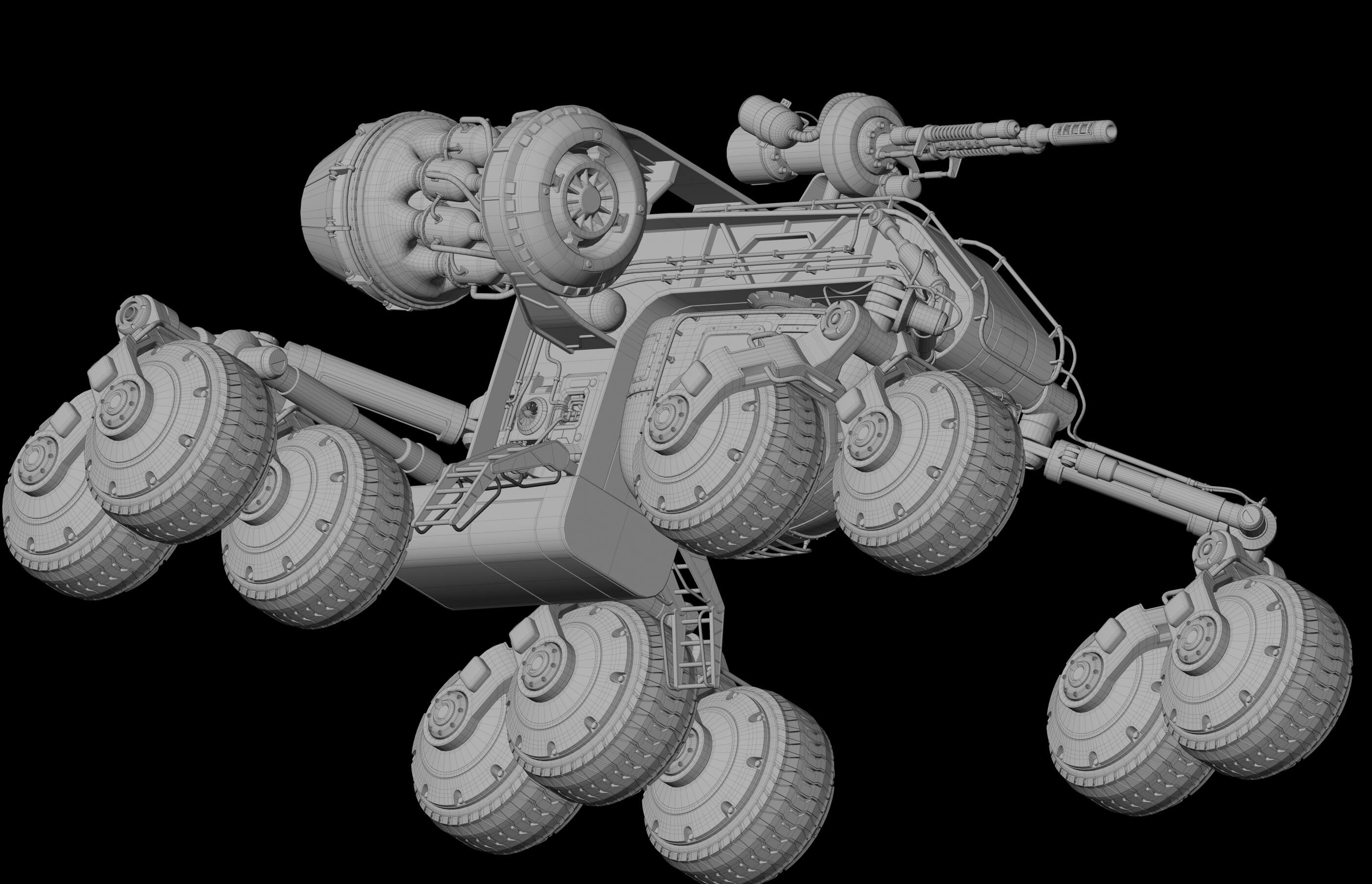 Sci-Fi Rover 3D Model by shontoloyo