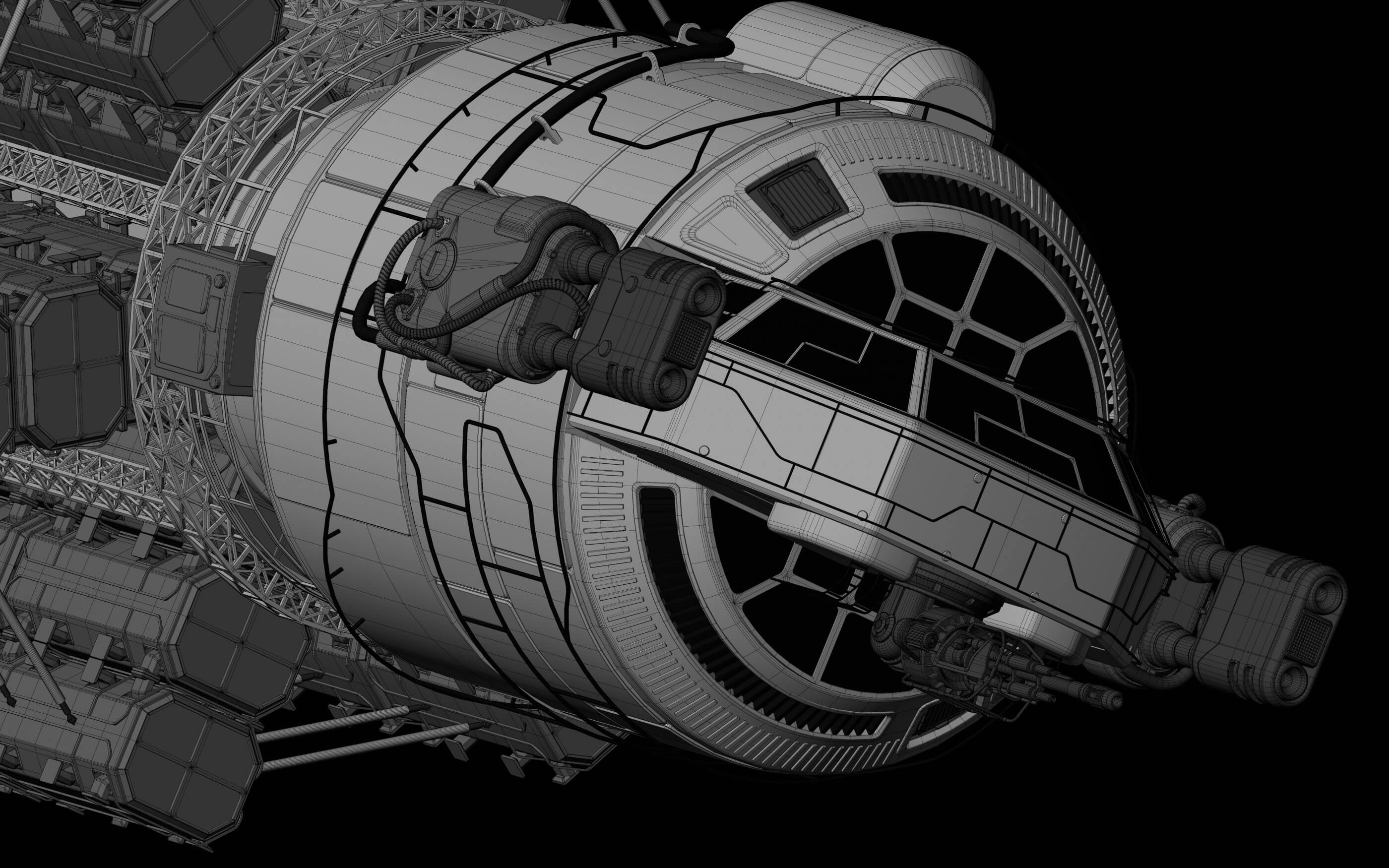 Sci-Fi Space Transport 3D Model by shontoloyo