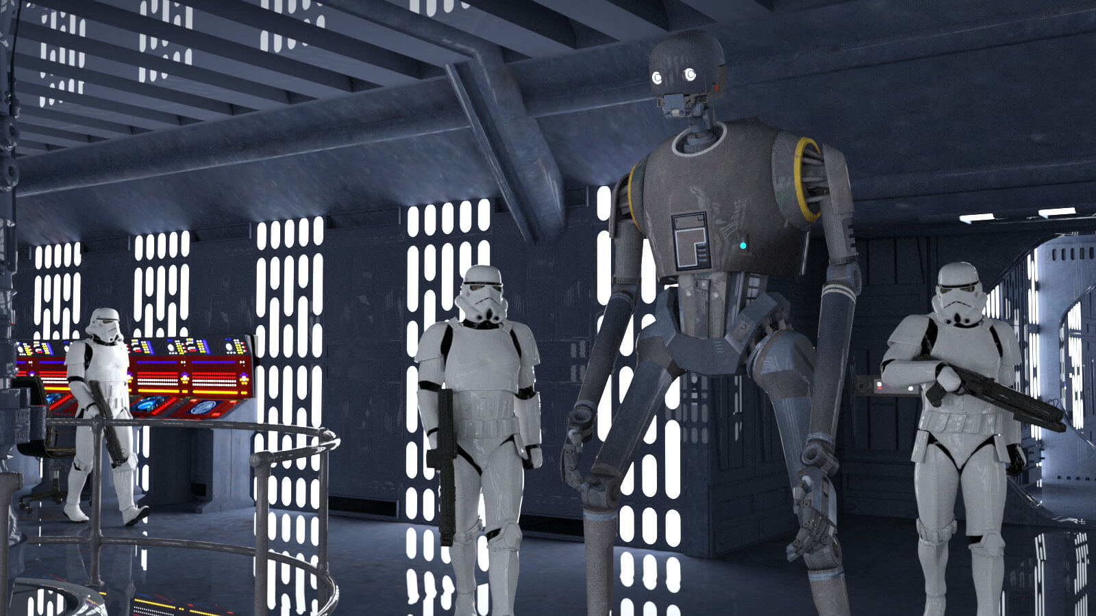 Death Star Interior and Droid - Daz Content by Shredder