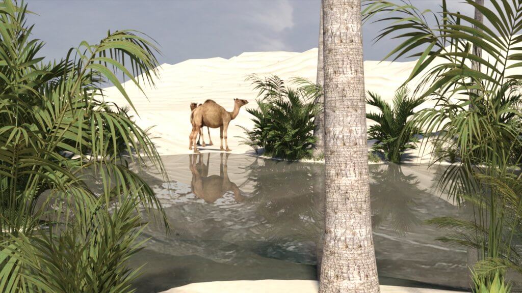Desert Oasis - Free 3D Model by Shredder