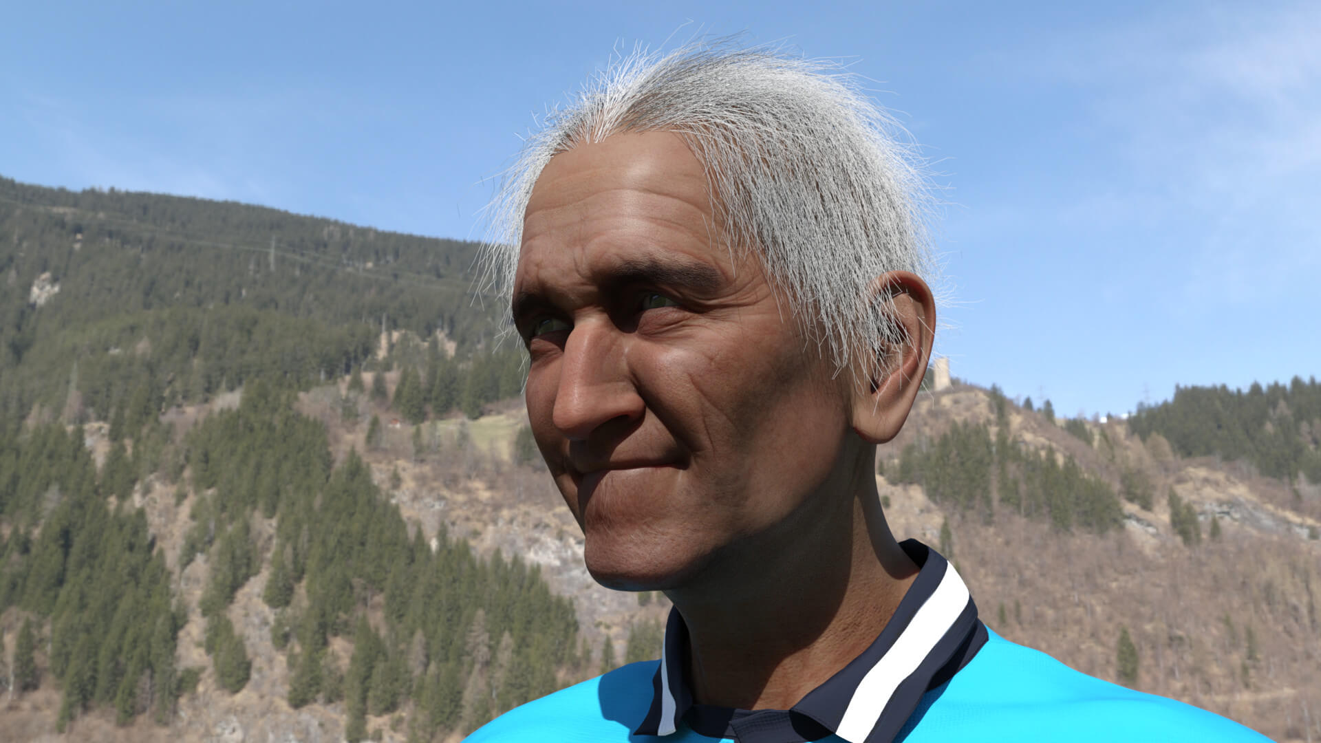 Old Man Strand Based Hair for Genesis 8 Male - Free Daz Content by Shredder