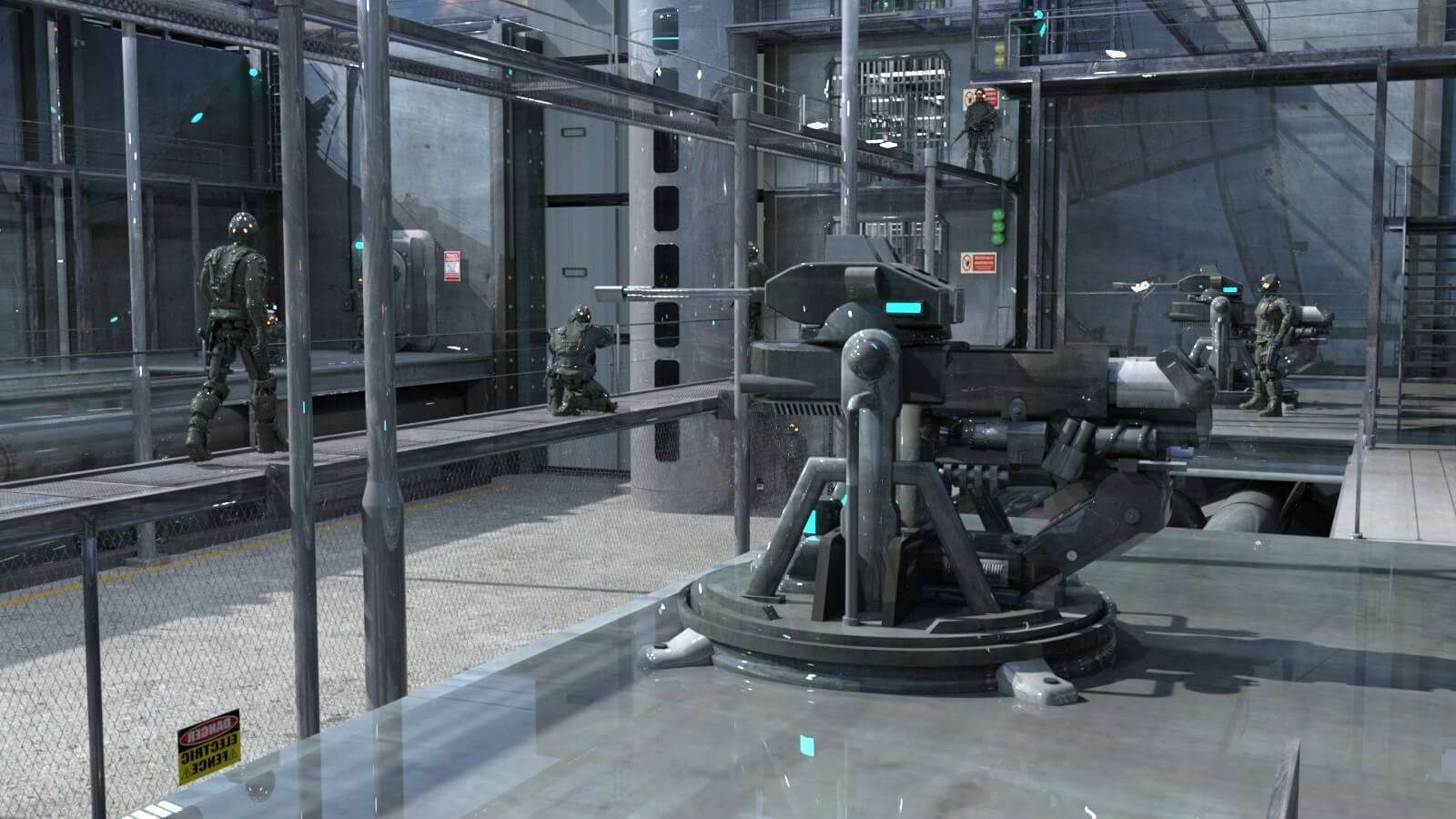 Sci-Fi Prison Plus 8 Posed Guards Daz Content by Shredder