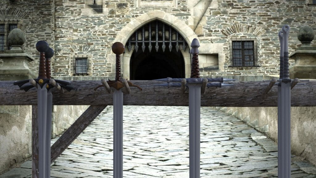 Sword Rack with Swords - Free 3D Model by Shredder