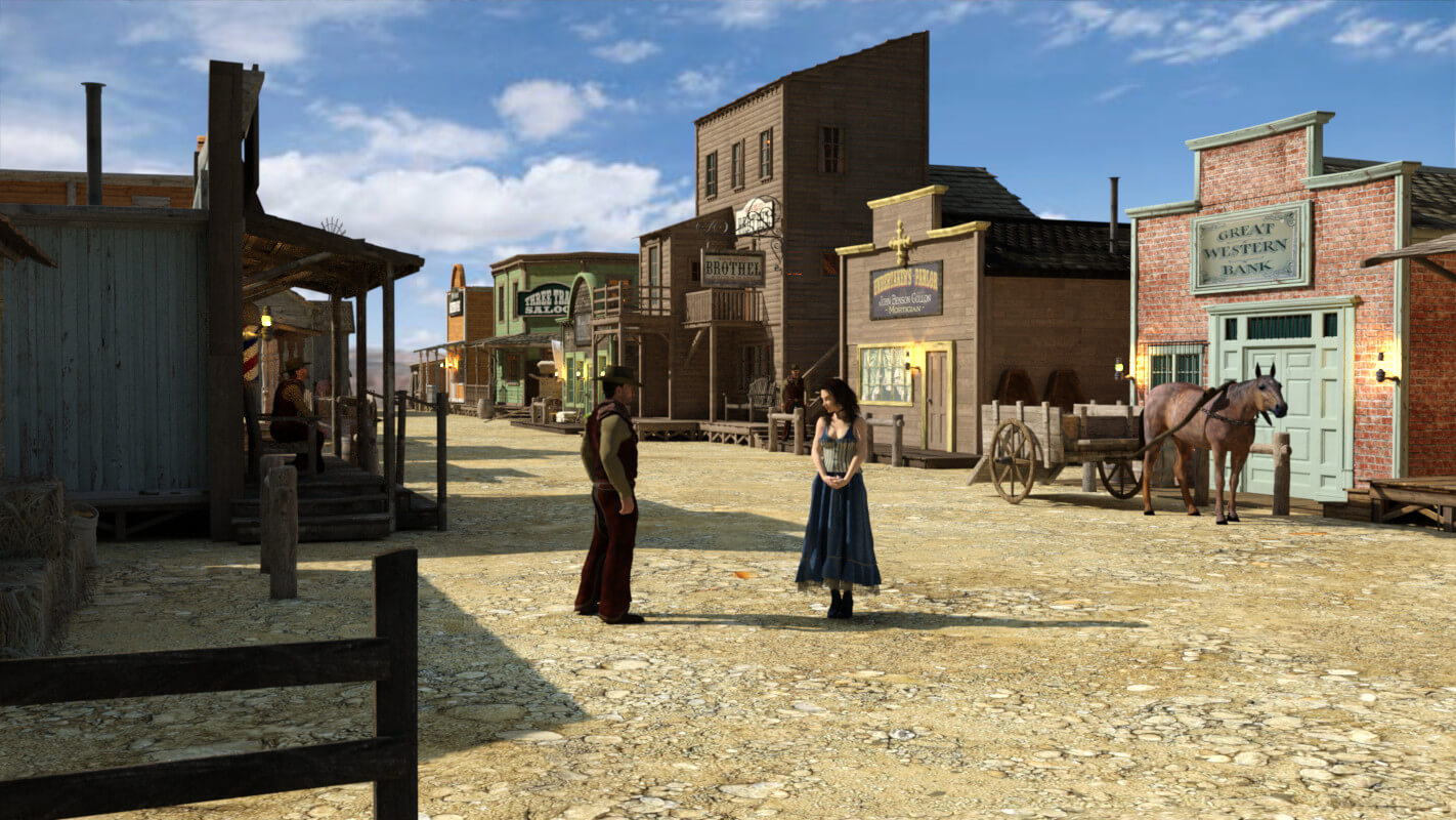 Wild West Main Street - 3D Model by Shredder