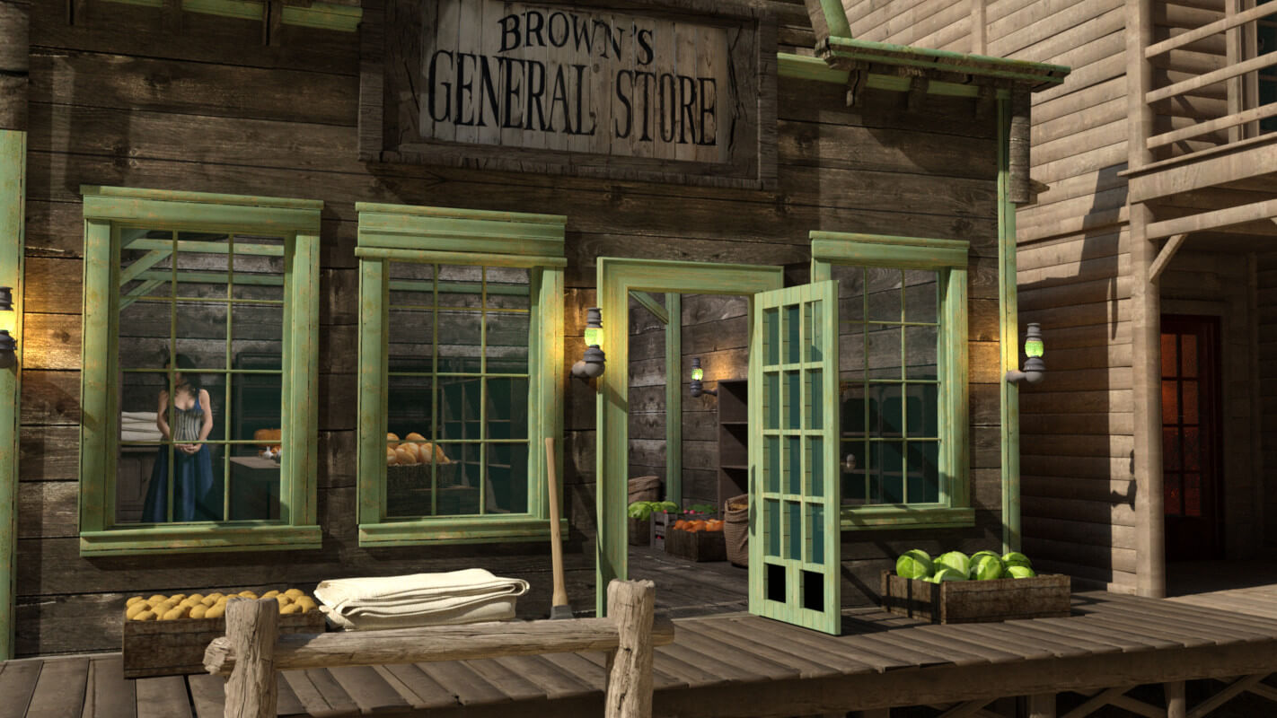 Wild West Main Street - 3D Model by Shredder