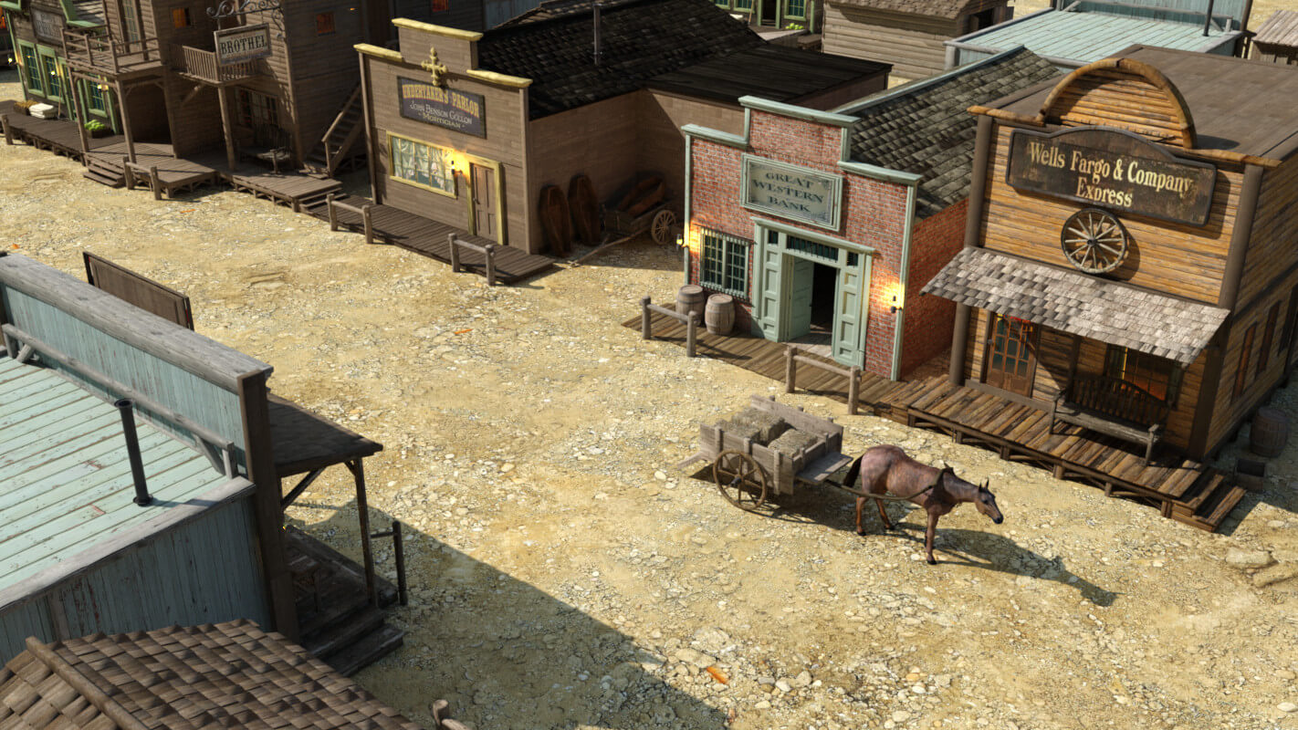 Wild West Main Street - 3D Model by Shredder