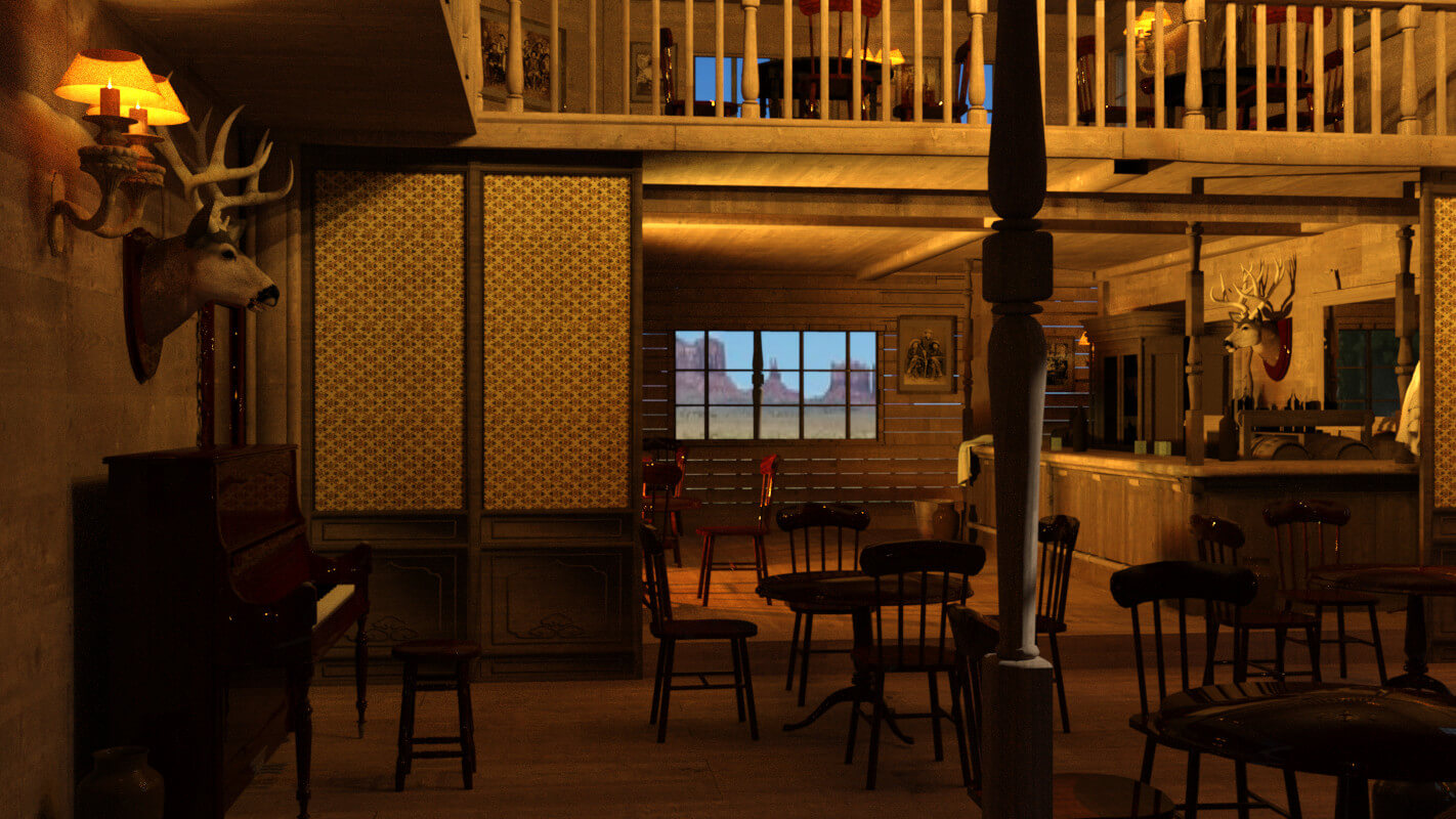 Wild West Saloon - Free 3D Model by Shredder