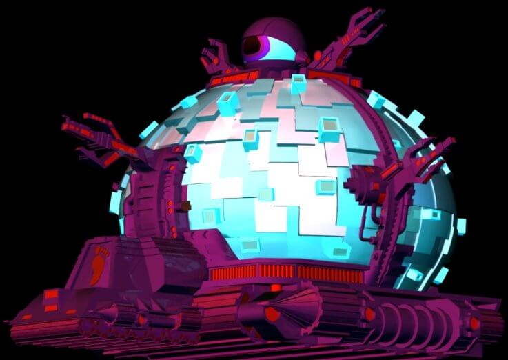 Technodrome - Lets Kick Shell! 3D Model by Shredder565