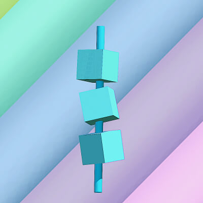 Stylized Ice Cube Straw 3D Model by Shruti S