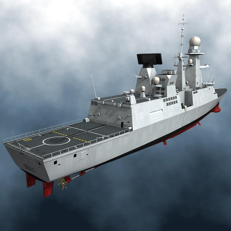 French AAW Frigate - 3D Model by shukb