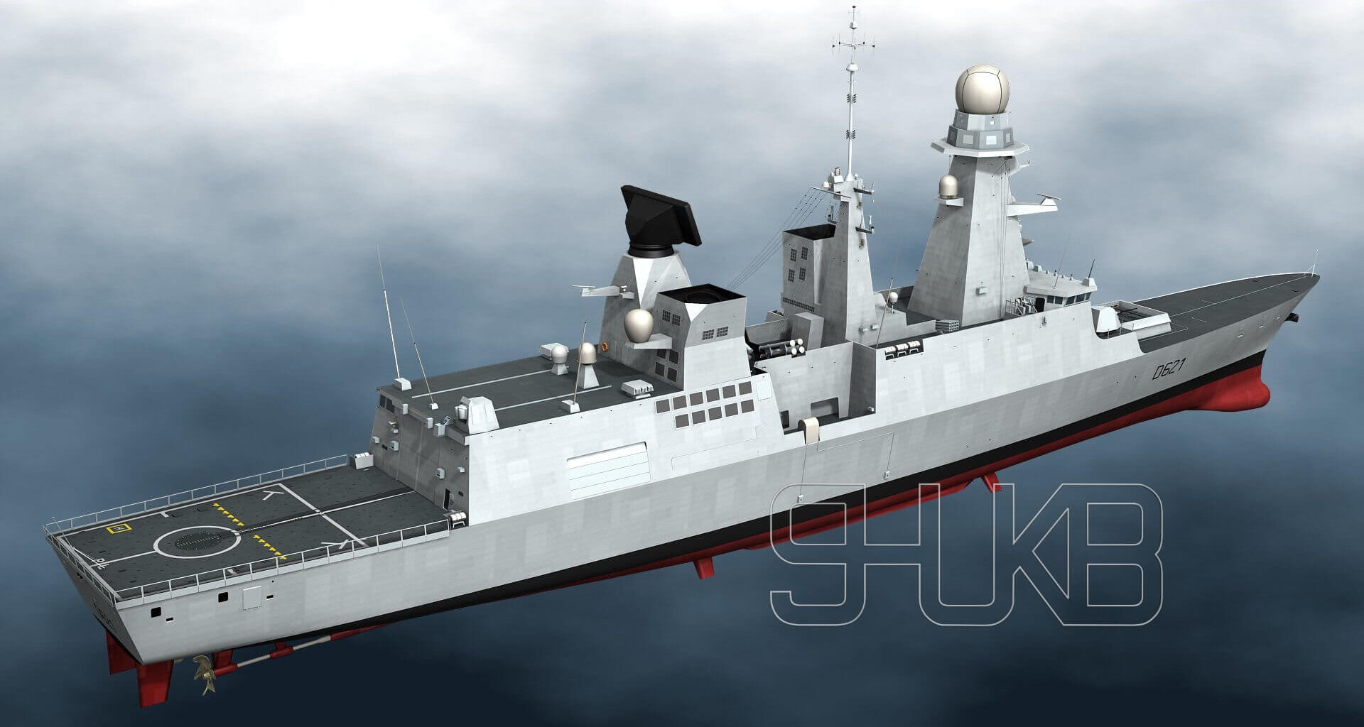 French AAW Frigate - 3D Model by shukb
