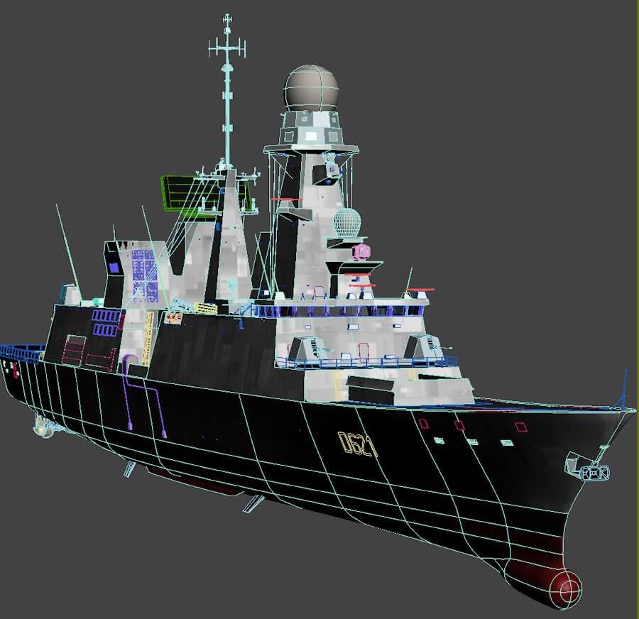 French AAW Frigate - 3D Model by shukb