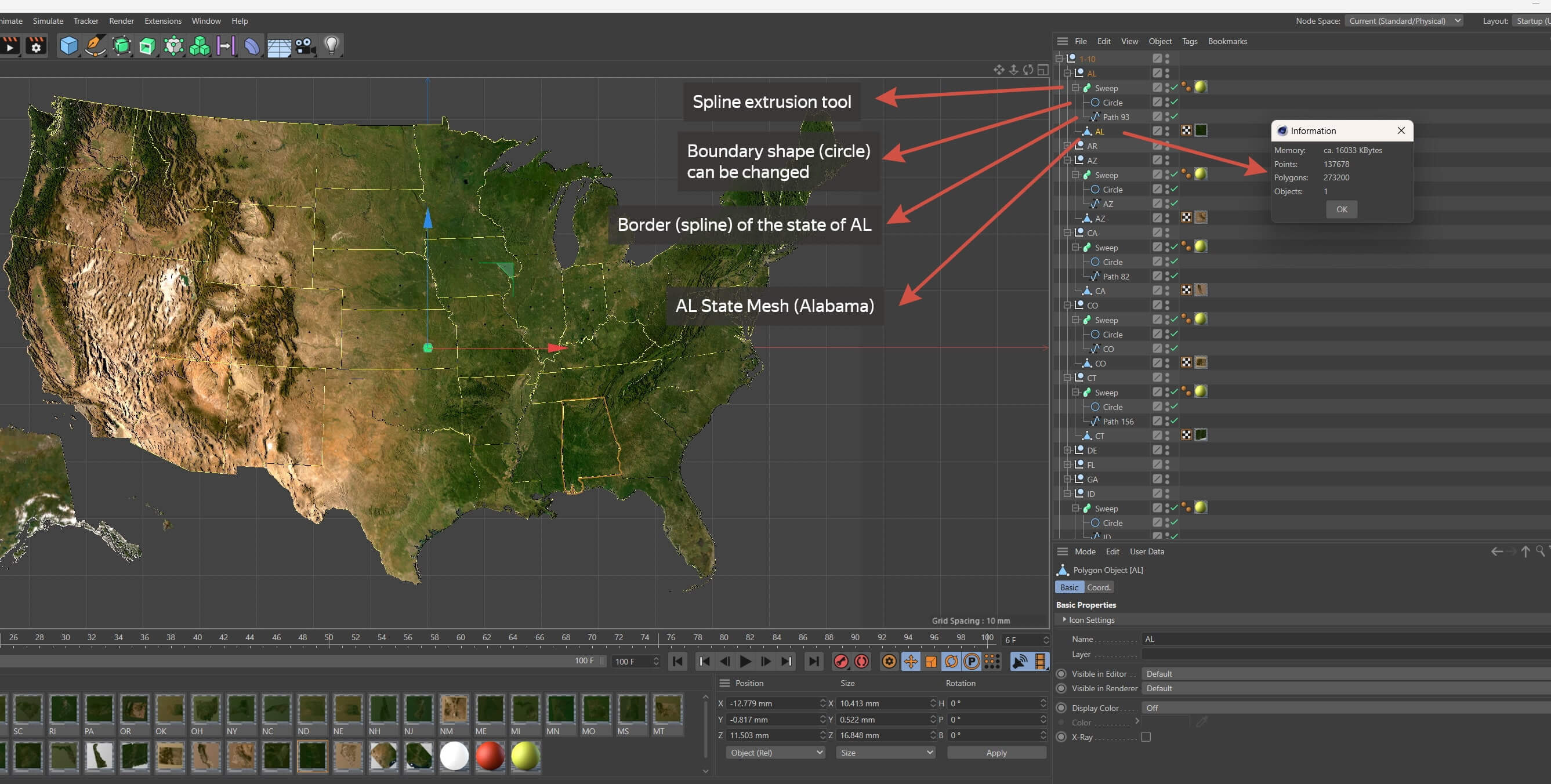 50 United States of America - 3D Model by Shustrik