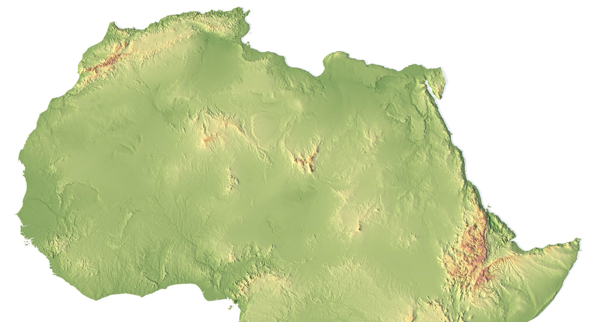 Africa Terrain 3D Map by Shustrik