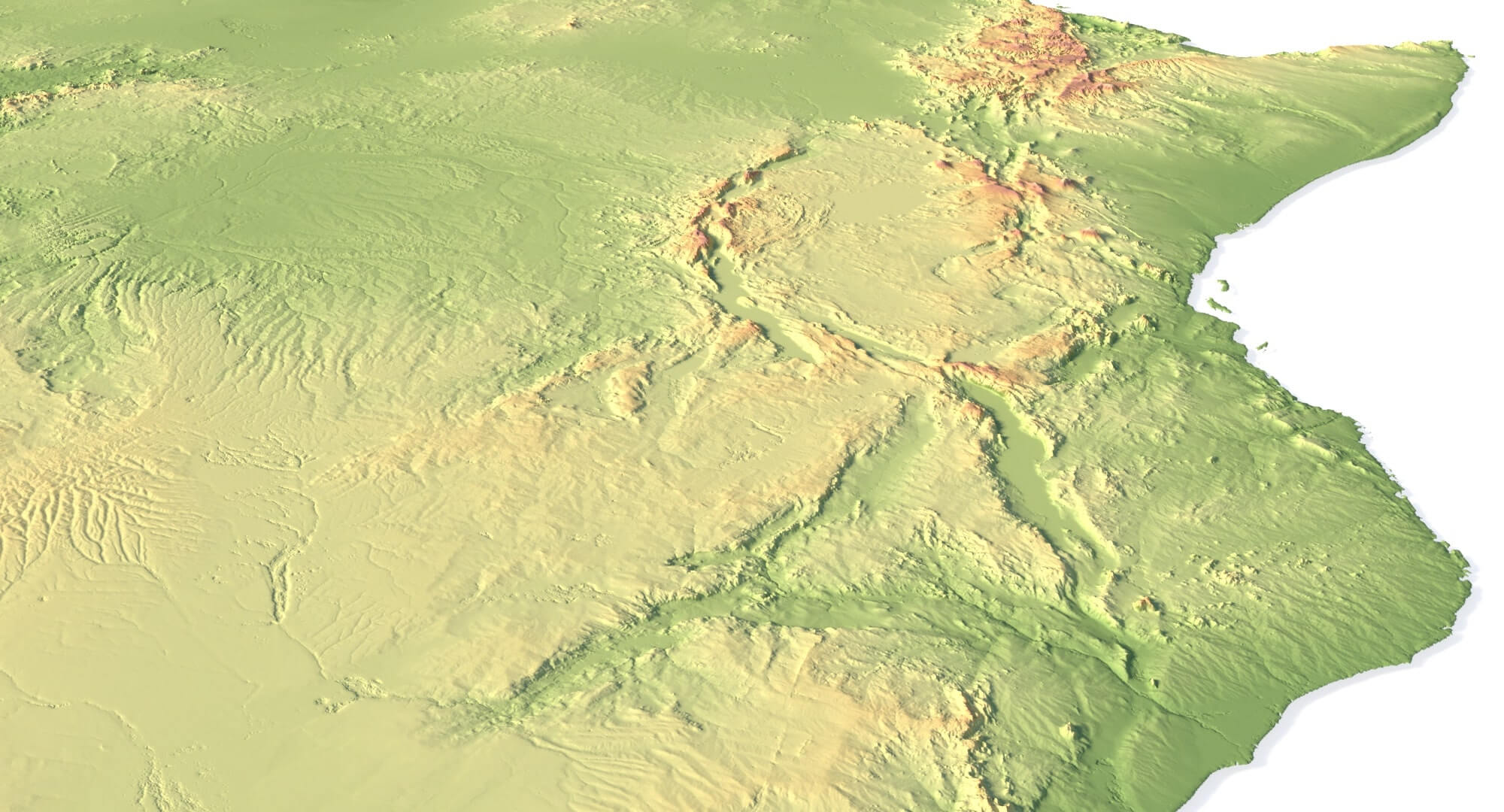 Africa Terrain 3D Map by Shustrik